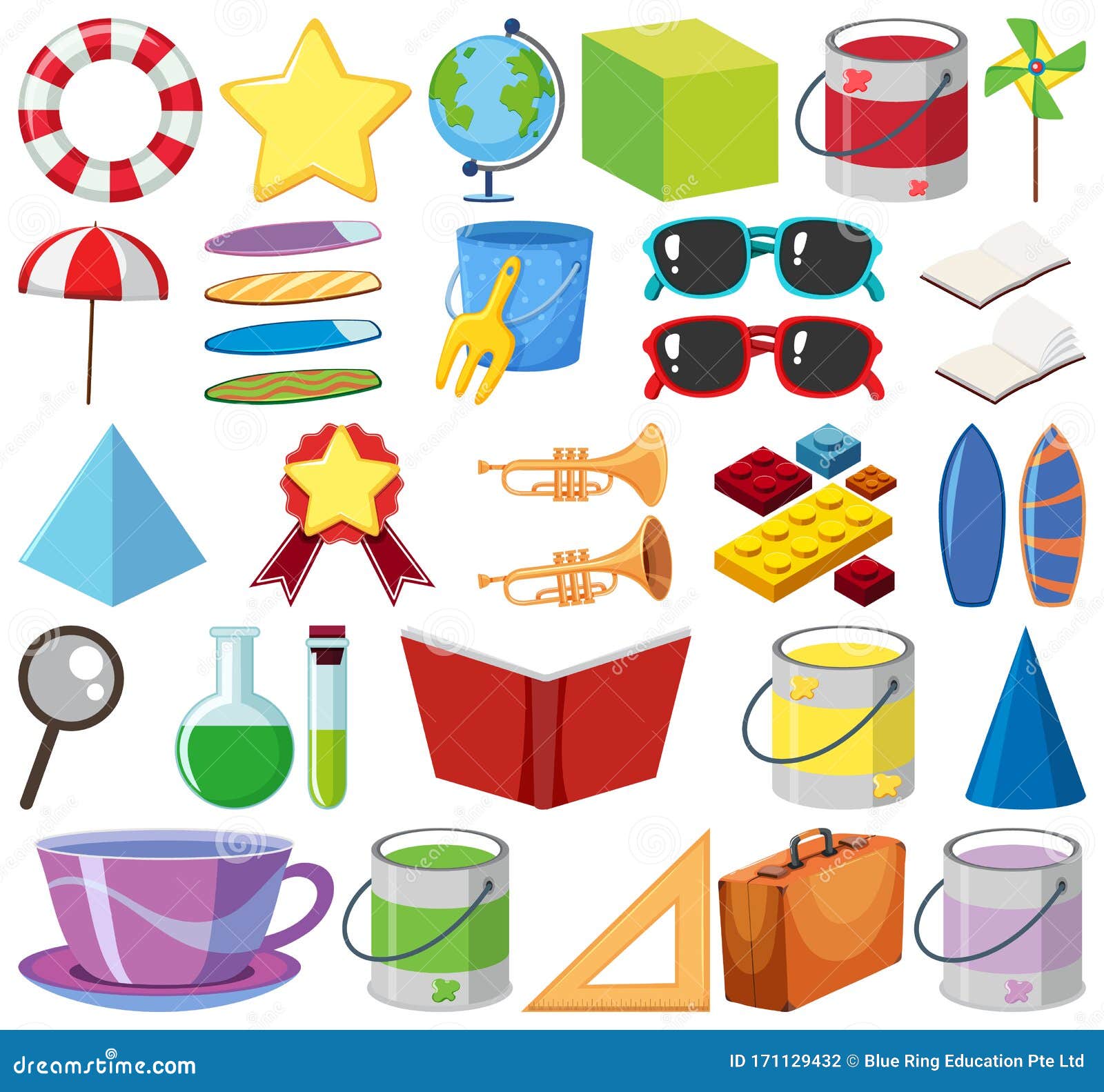 Set of Isolated Different Objects Stock Illustration - Illustration of ...