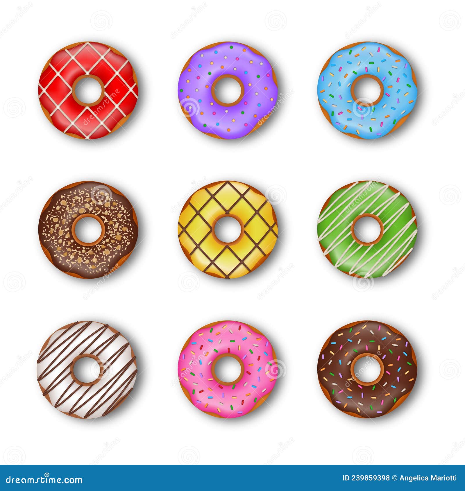 Doughnut Illustration Cartoon Is Graduation With A Giant Pencil ...