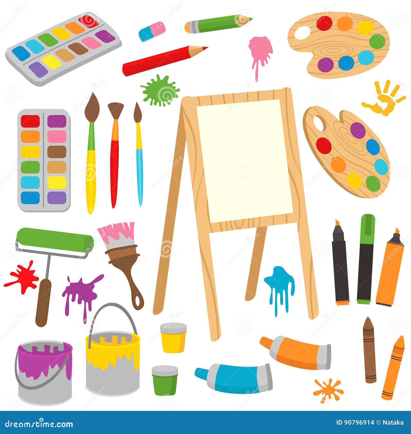 Set of Isolated Drawing Tools Stock Vector - Illustration of multicolor ...