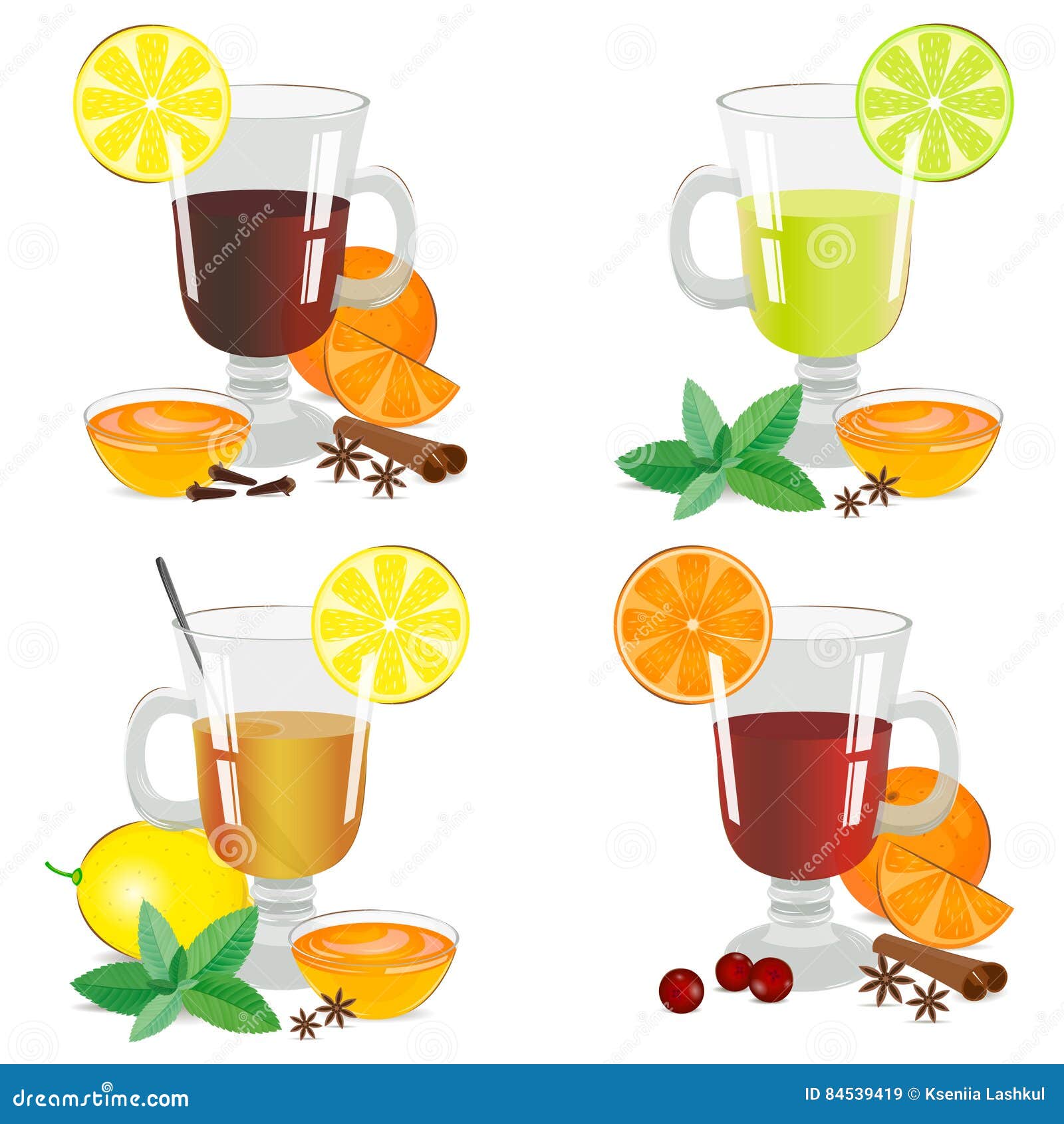 Set of Isolated Hot Drinks Vector Illustration. Stock Vector ...