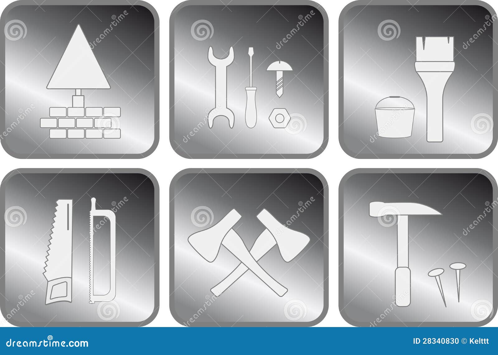 Set Isolated Icon with Tools Stock Vector - Illustration of hammer ...