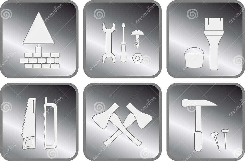 Set Isolated Icon with Tools Stock Vector - Illustration of hammer ...