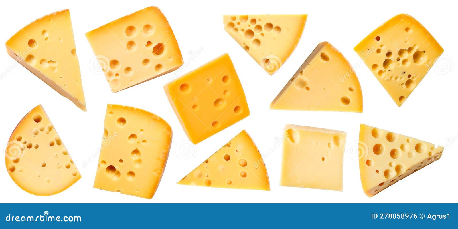 Set of Isolated Illustrations of Cheese Parts. Generative AI Stock ...