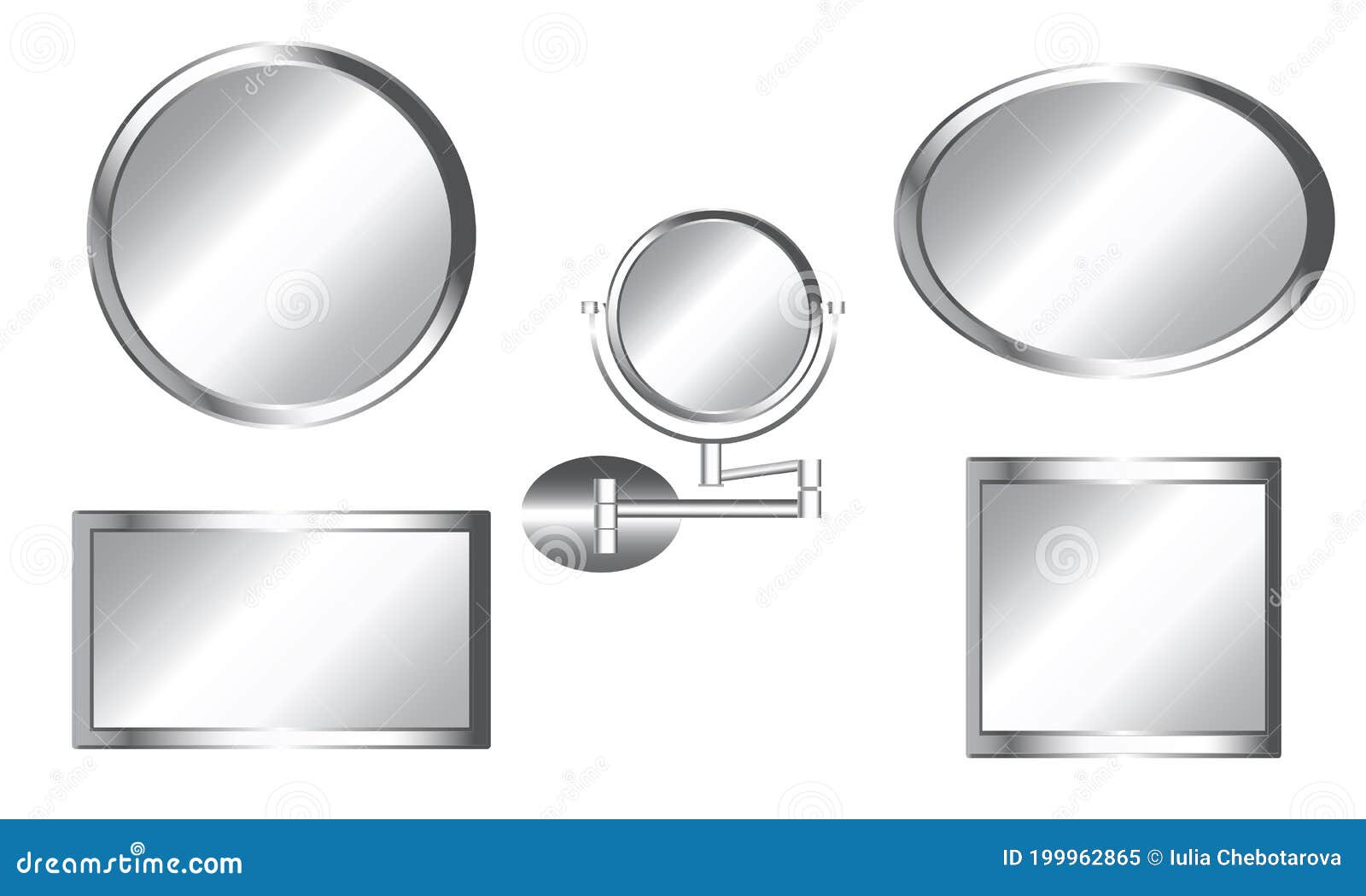 Set of Isolated Mirrors. Vector Stock Vector - Illustration of metallic ...