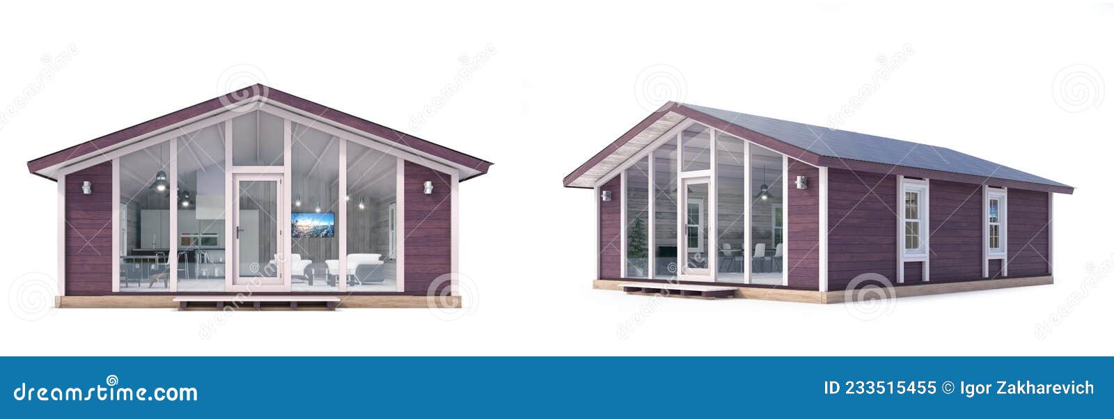 Set of Isolated Modern Modular Houses. Stock Illustration ...