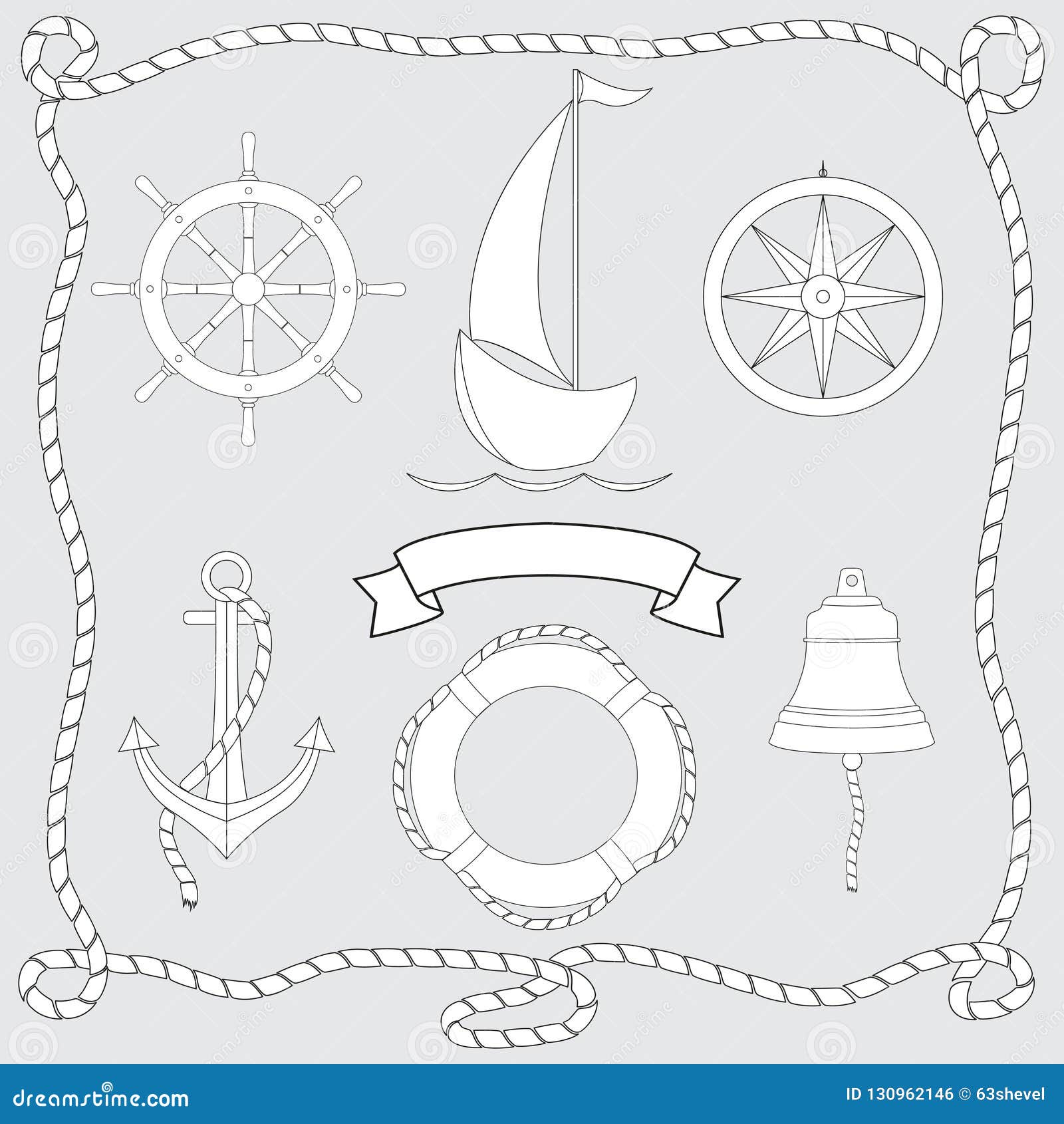 Set of Navigation Symbols for Design. Stock Vector - Illustration of ...