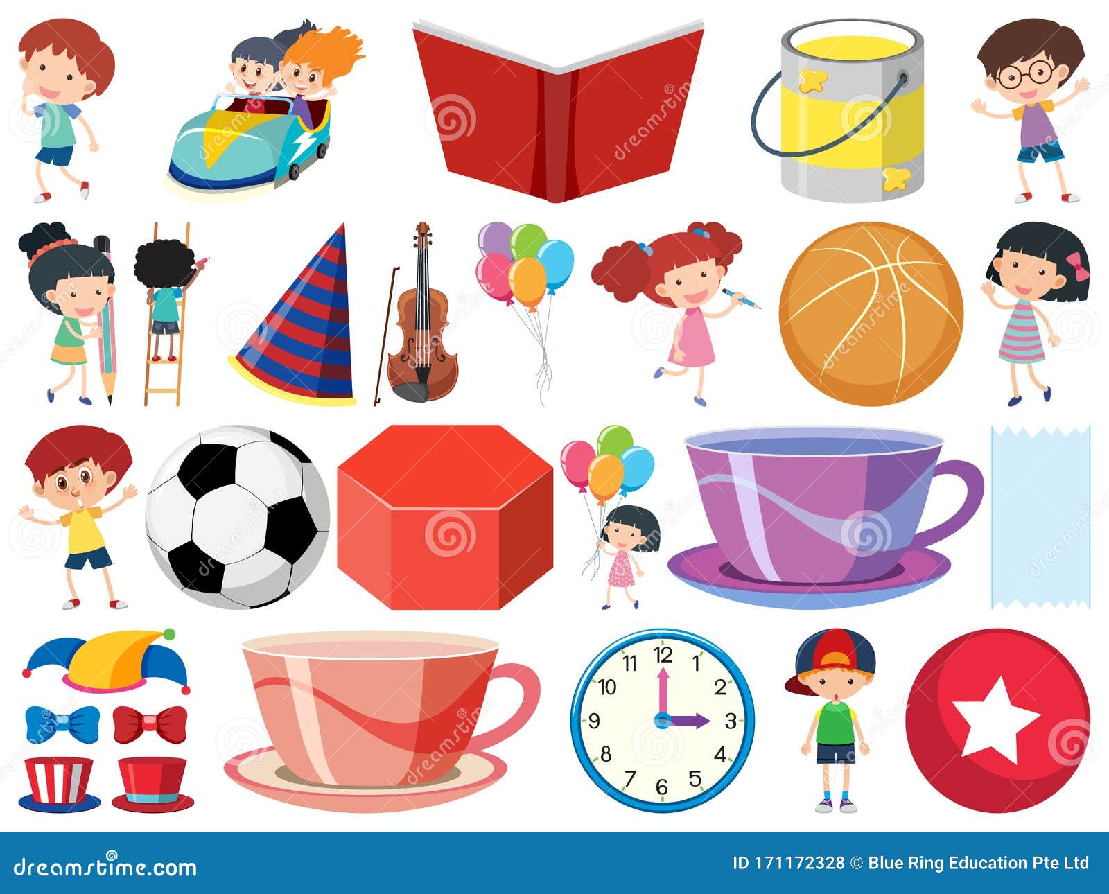 Set of Isolated Objects Theme Children and Toys Stock Illustration ...