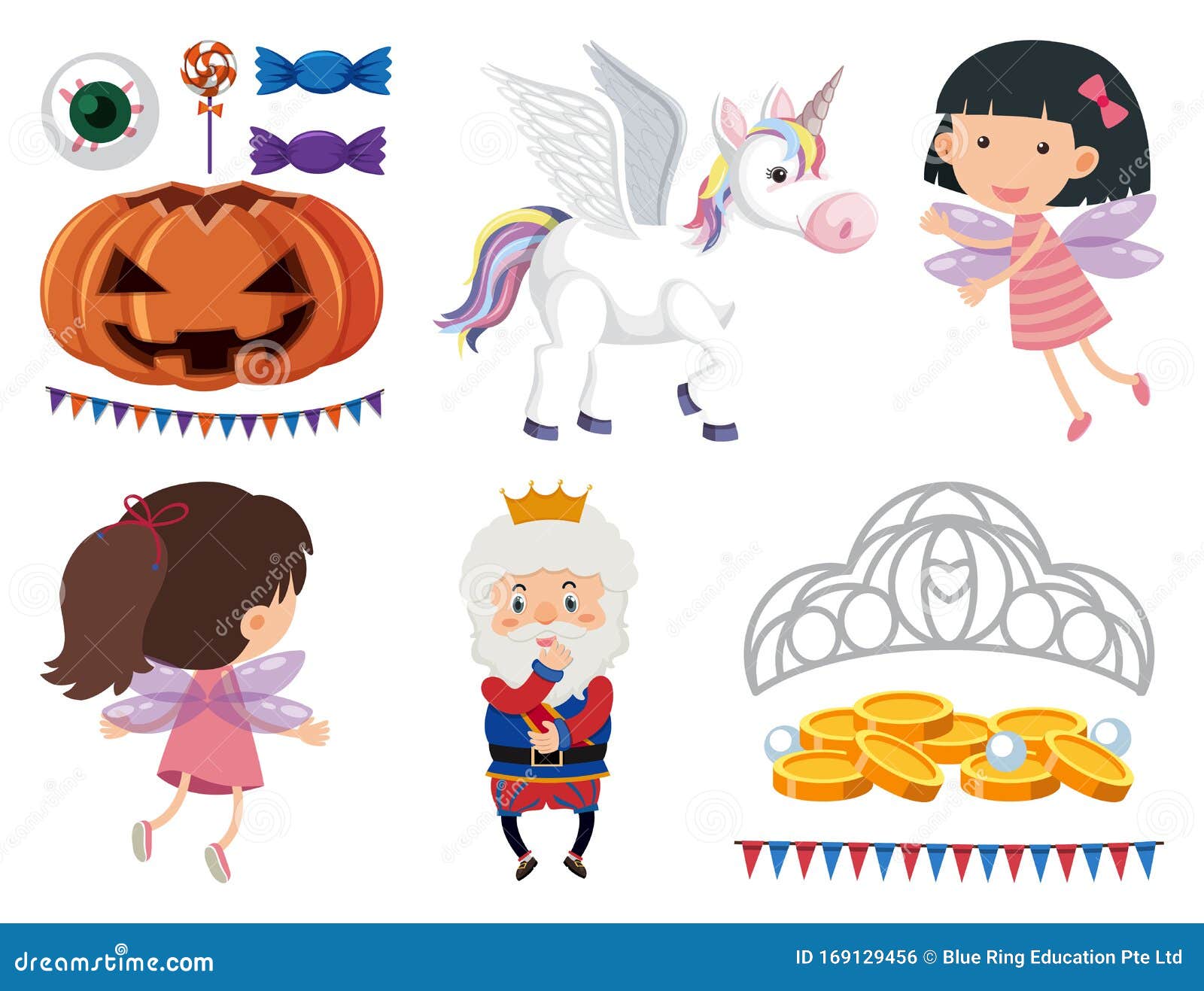 Set of Isolated Objects Theme Fairytale Stock Vector - Illustration of ...