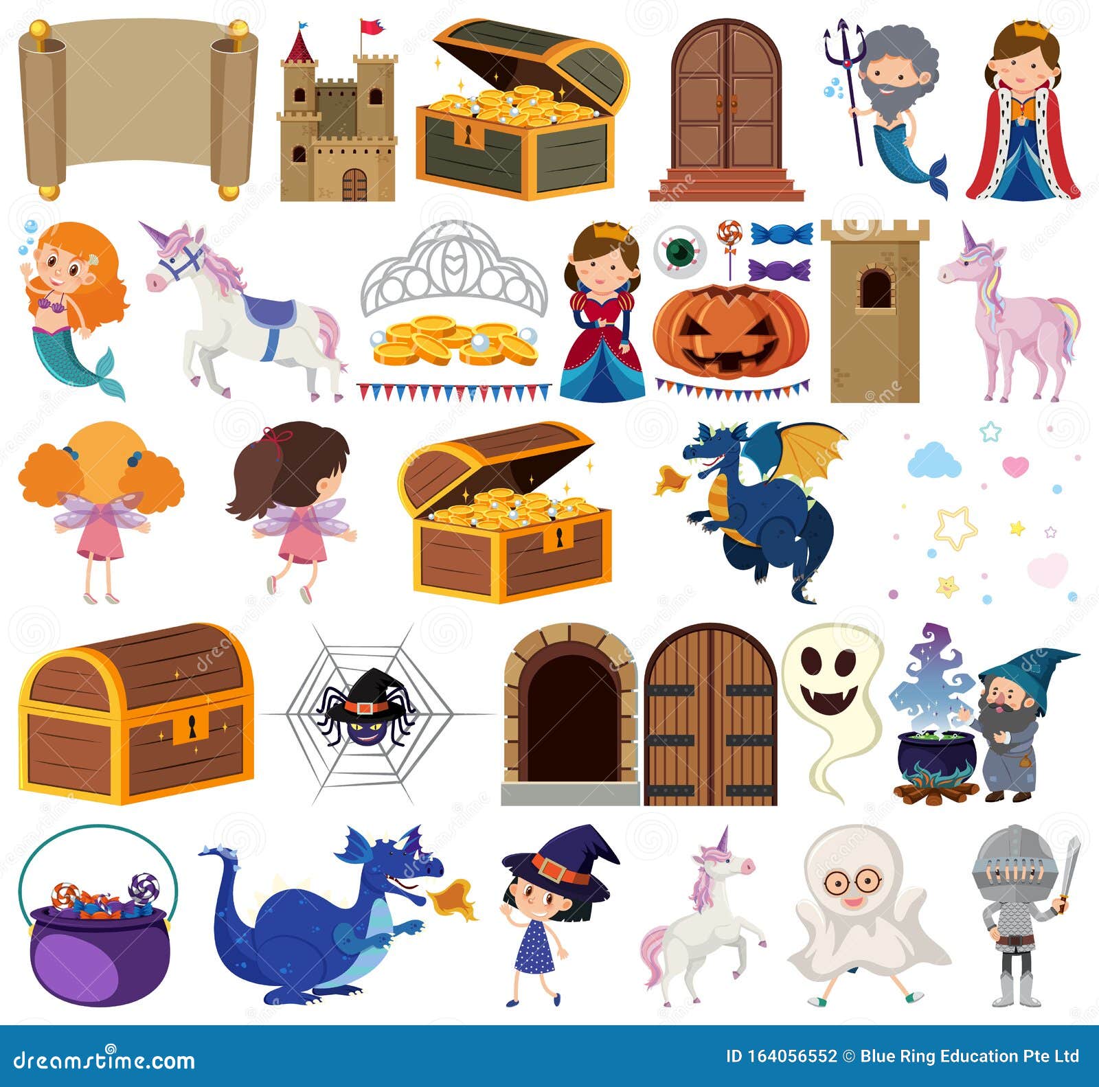 Set of Isolated Objects Theme Fairytales Stock Illustration ...