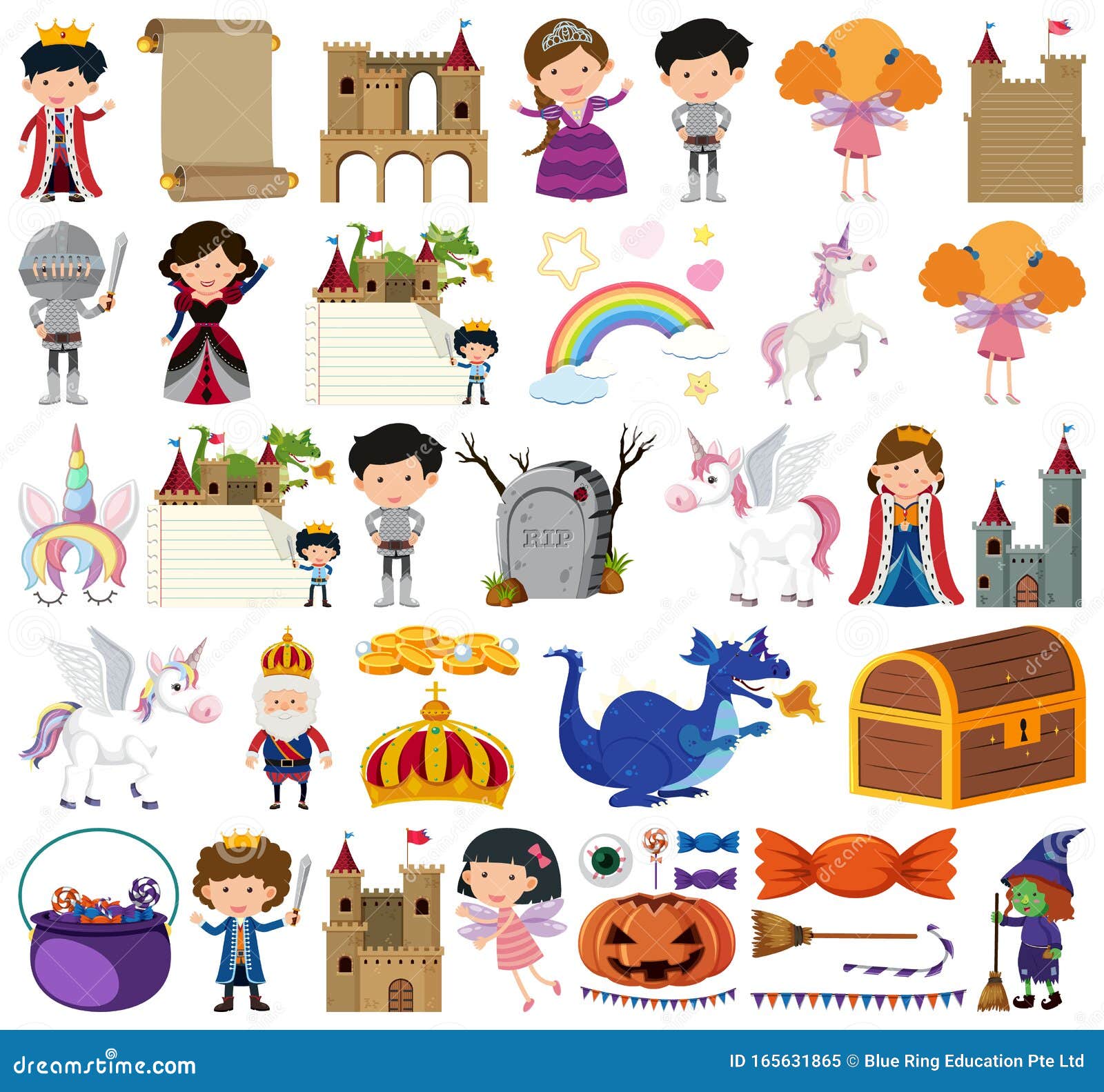 Set of Isolated Objects Theme Fairytales Stock Illustration ...
