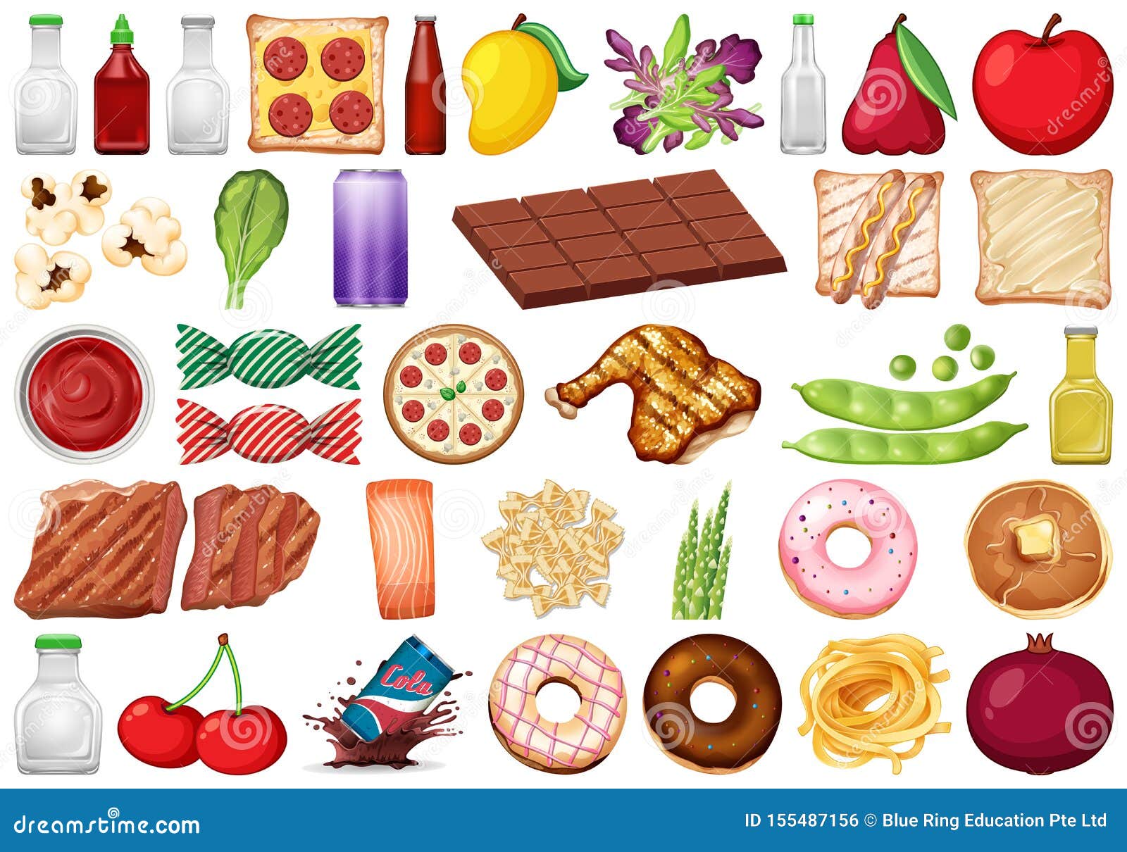 Set of Isolated Objects Theme - Food and Beverage Stock Vector ...