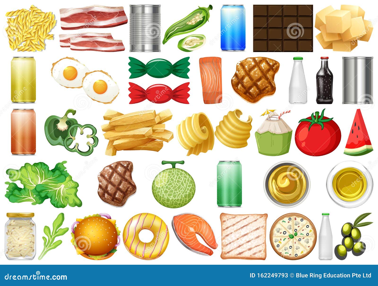 Set of Isolated Objects Theme - Food and Beverage Stock Illustration ...