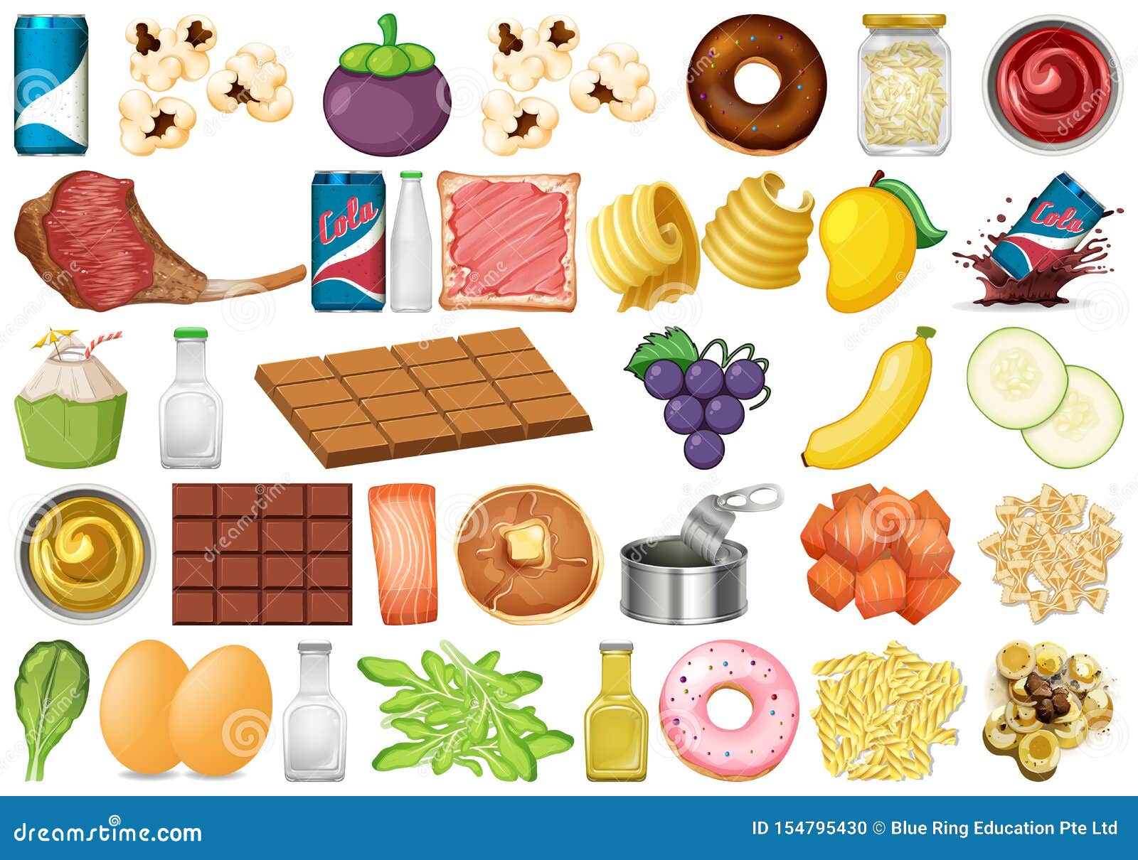 Set of Isolated Objects Theme - Food and Desserts Stock Vector ...