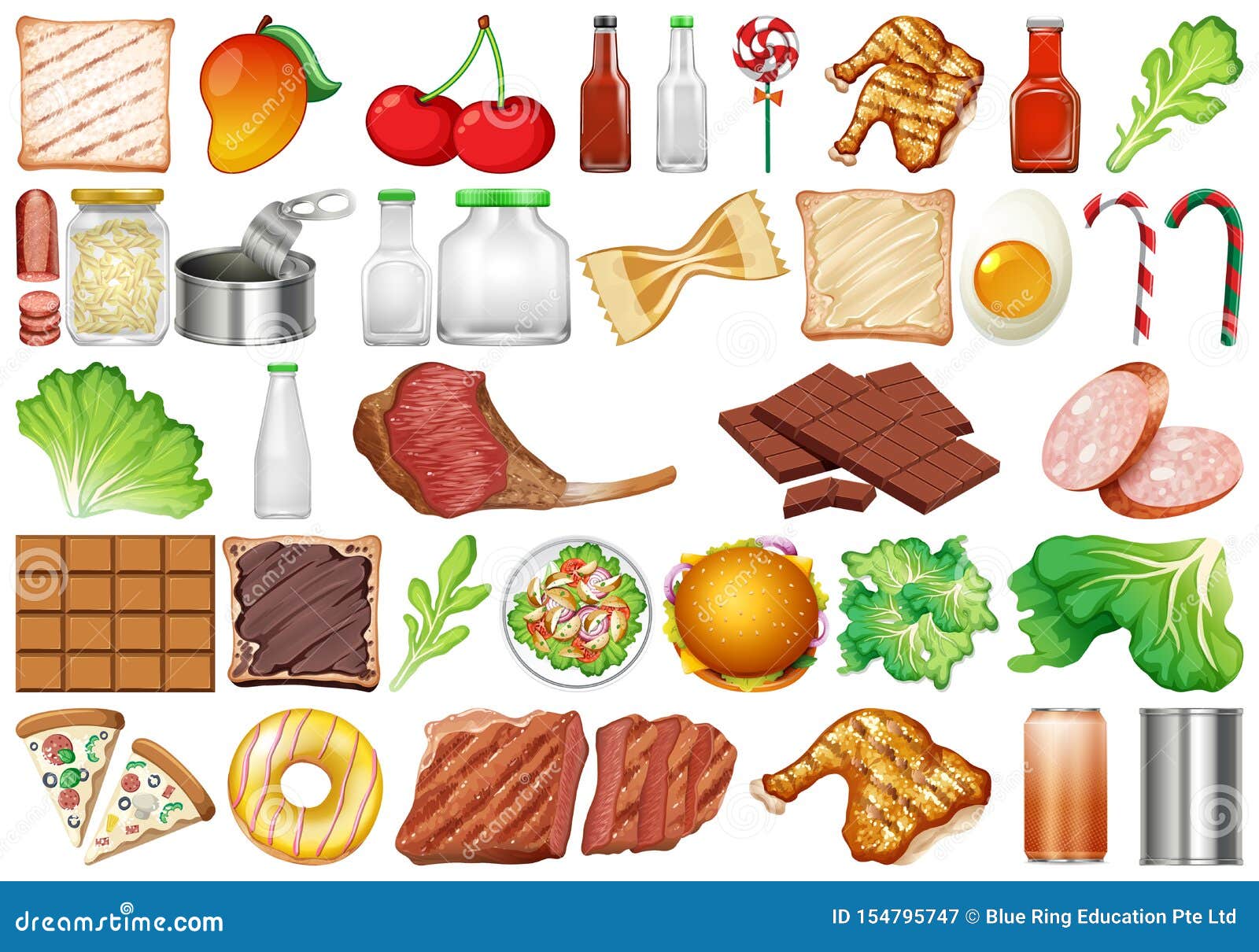 Set of Isolated Objects Theme - Food Stock Vector - Illustration of ...