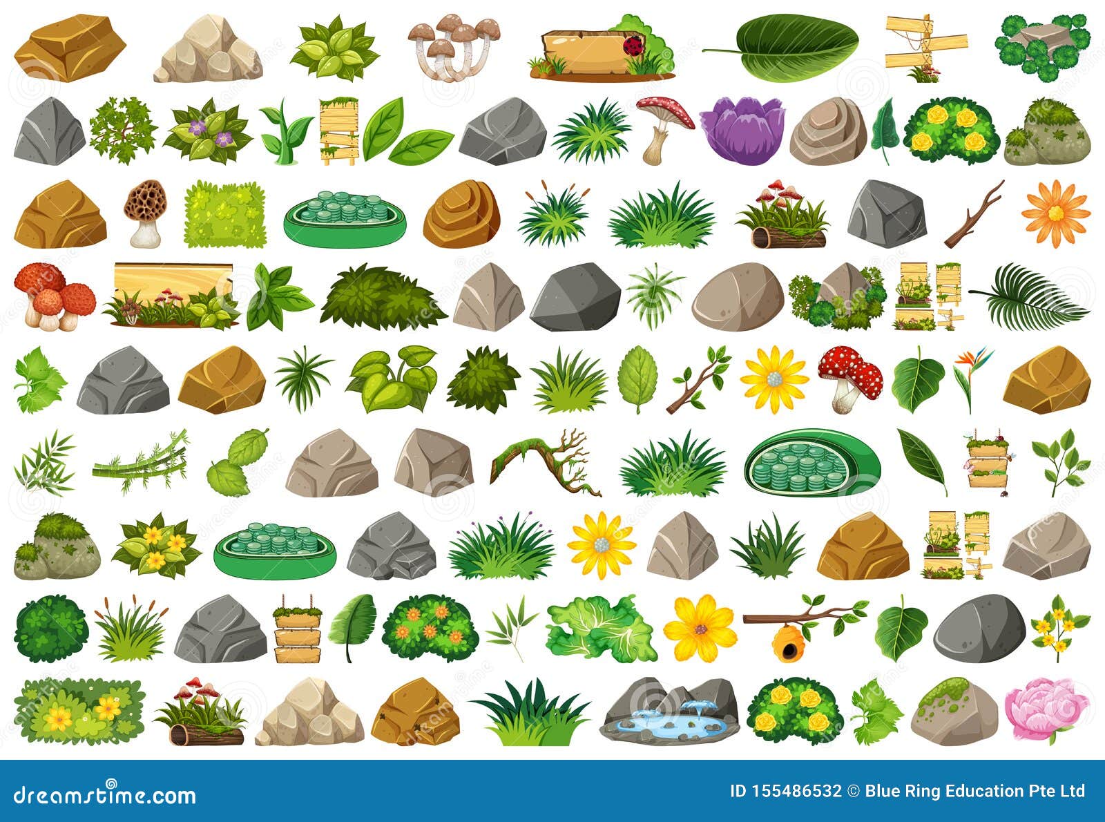 Set of Isolated Objects Theme - Nature Stock Vector - Illustration of ...
