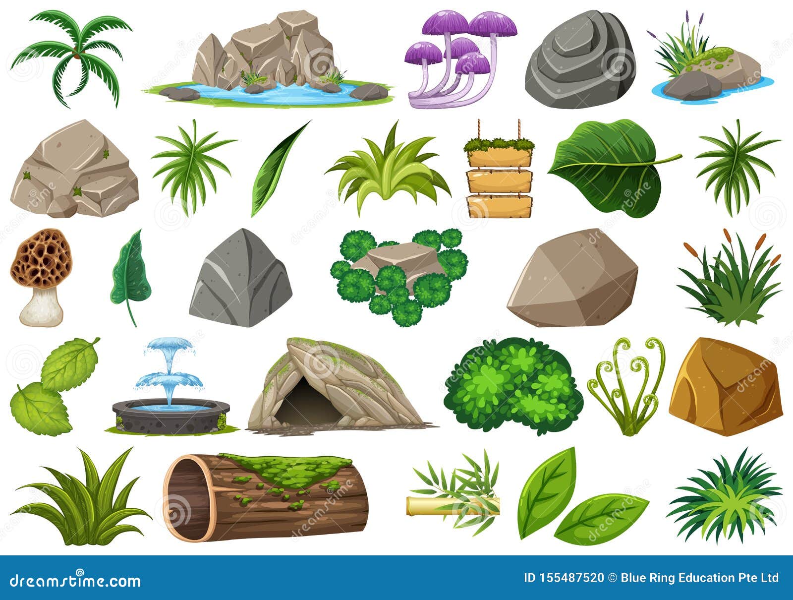 Set of Isolated Objects Theme - Nature Stock Vector - Illustration of ...