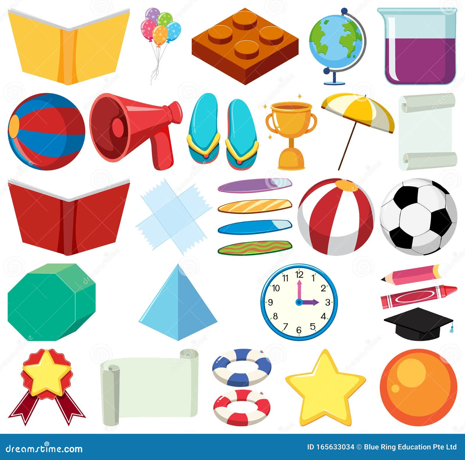 Set of Isolated Objects Theme School Items Stock Illustration ...