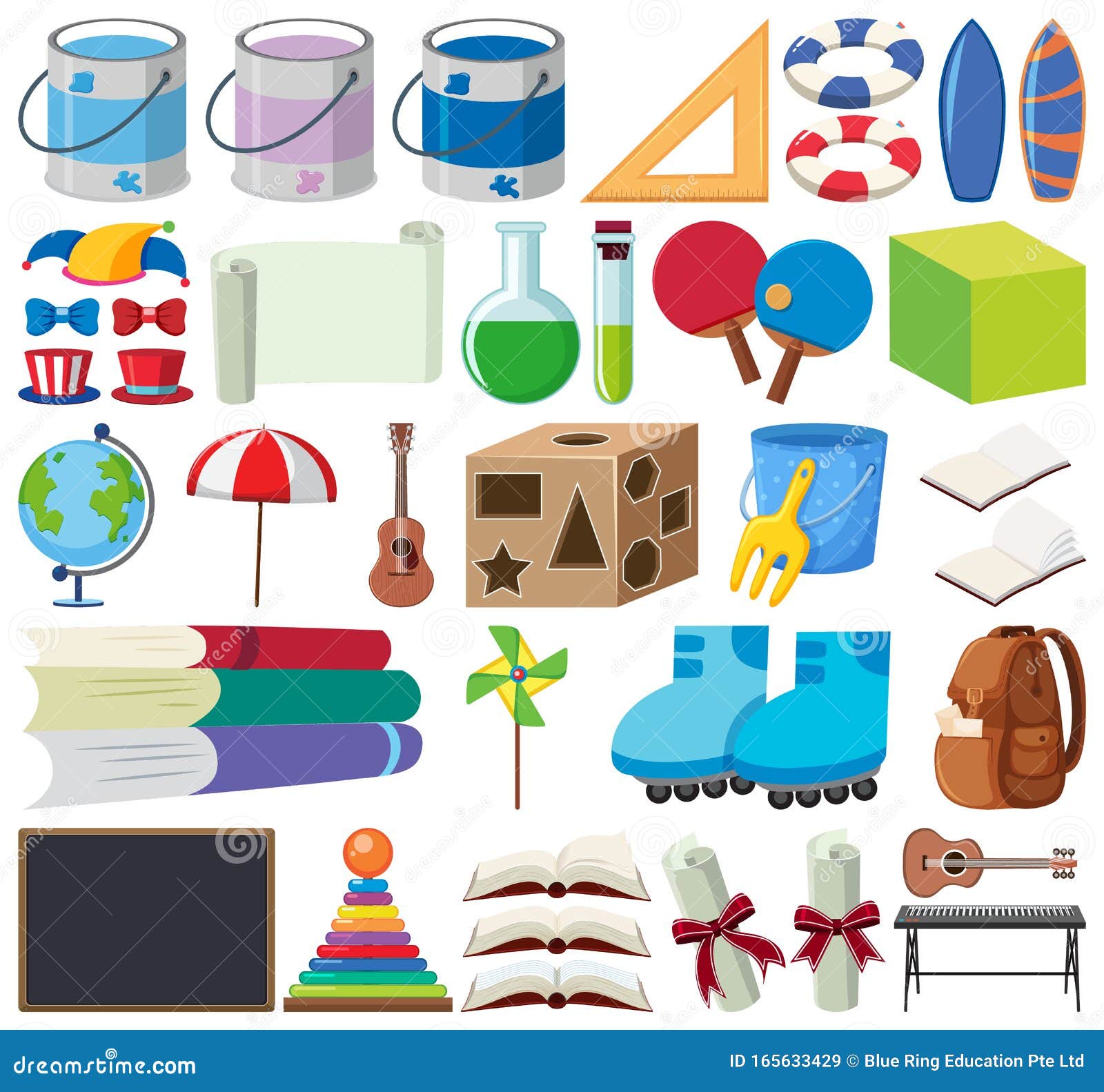 Set of Isolated Objects Theme Stationeries Stock Illustration ...