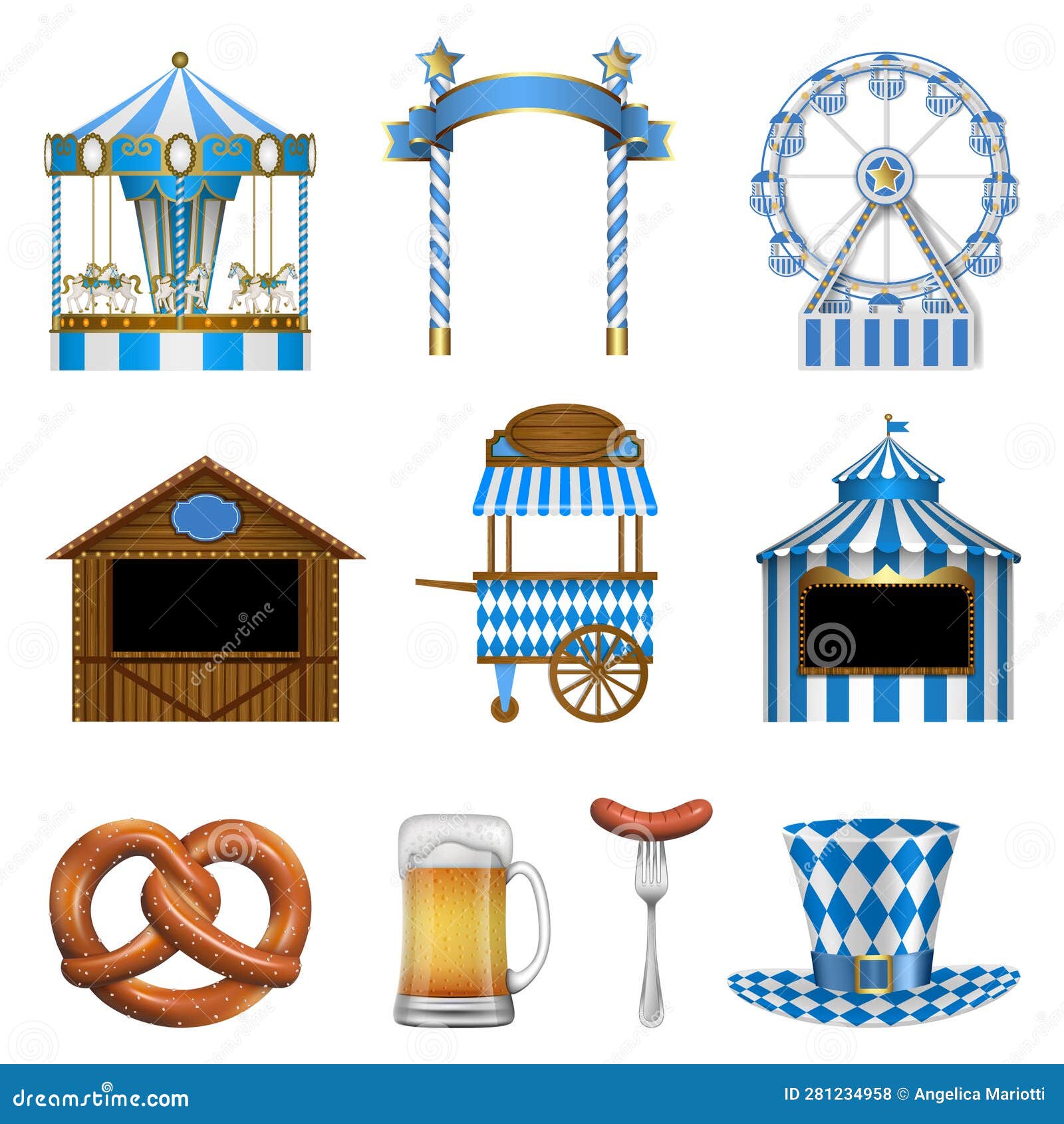 Set of Isolated Oktoberfest Elements. German Beer Festival Elements Stock Vector - Illustration ...