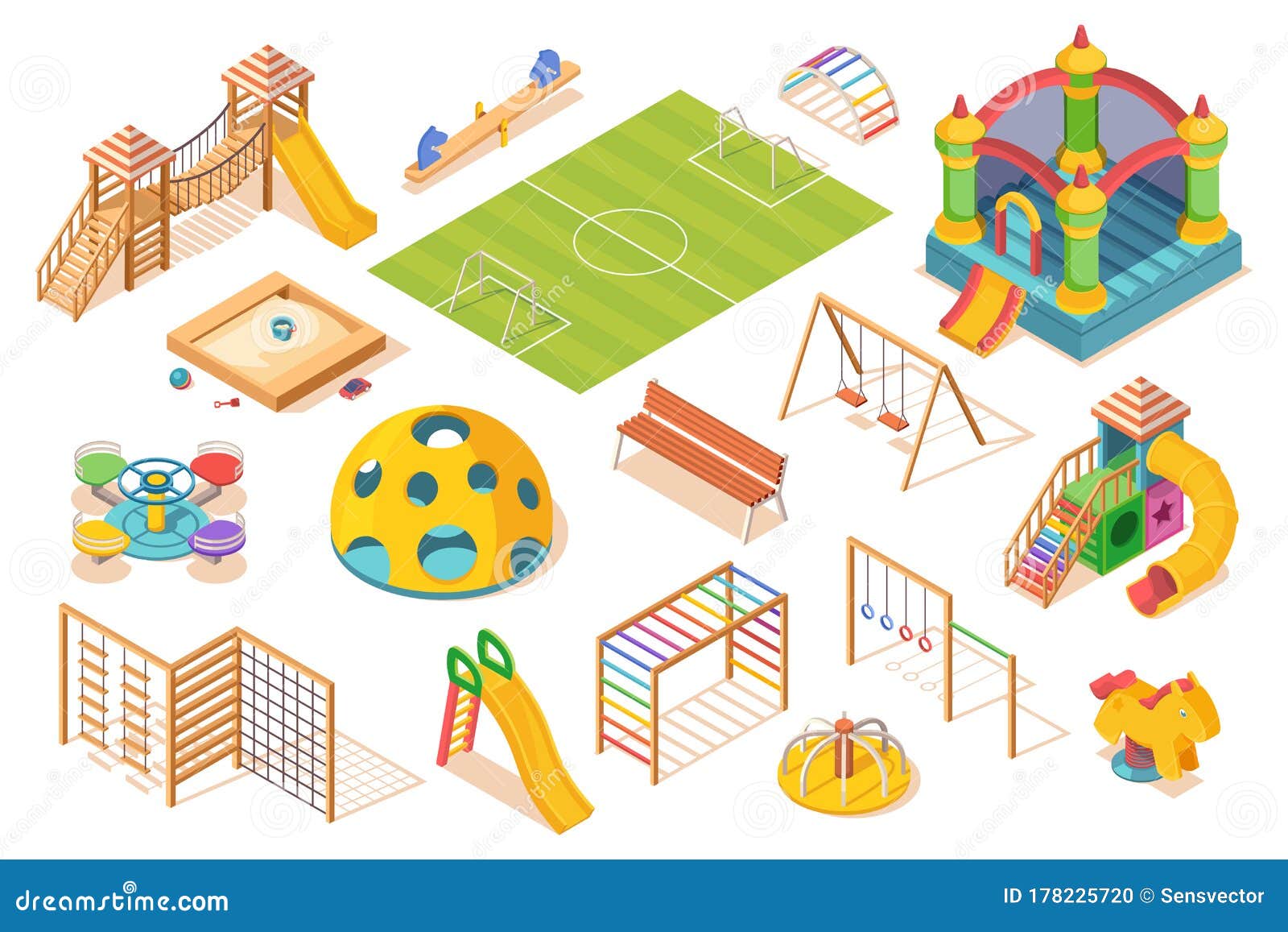 Set of Isolated Playground Elements,isometric View Stock Vector ... Set of Isolated Playground Elements,isometric View Stock Vector ...