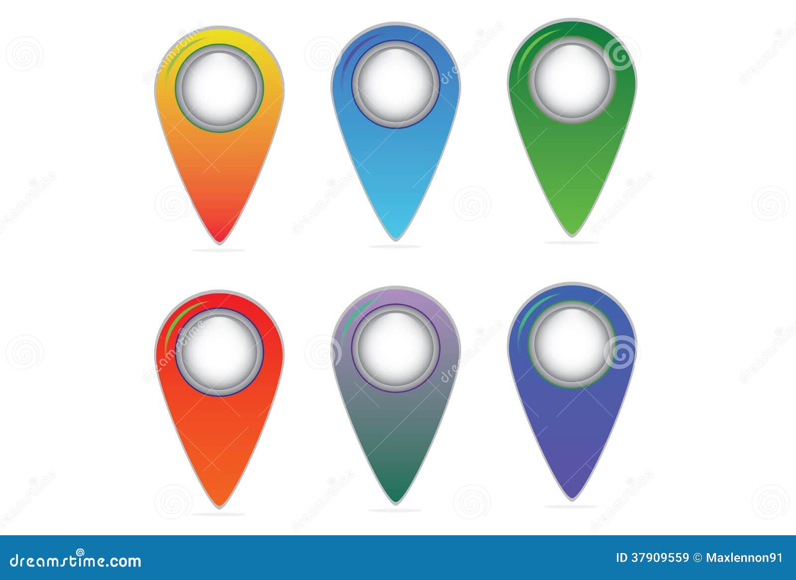Set of Isolated Pointers and Markers Stock Illustration - Illustration ...