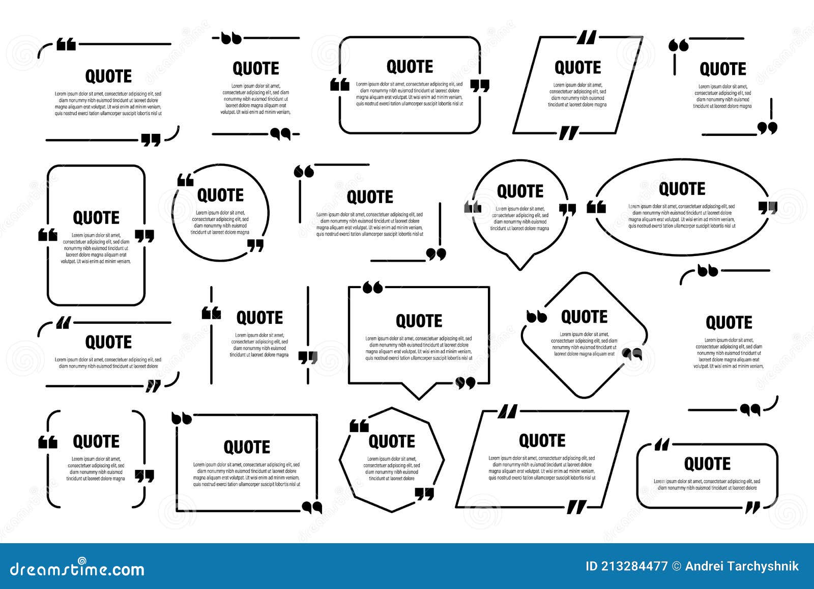 Set Of Quote Marks. Black Quotes Icon Vector Collection. Quotemarks ...