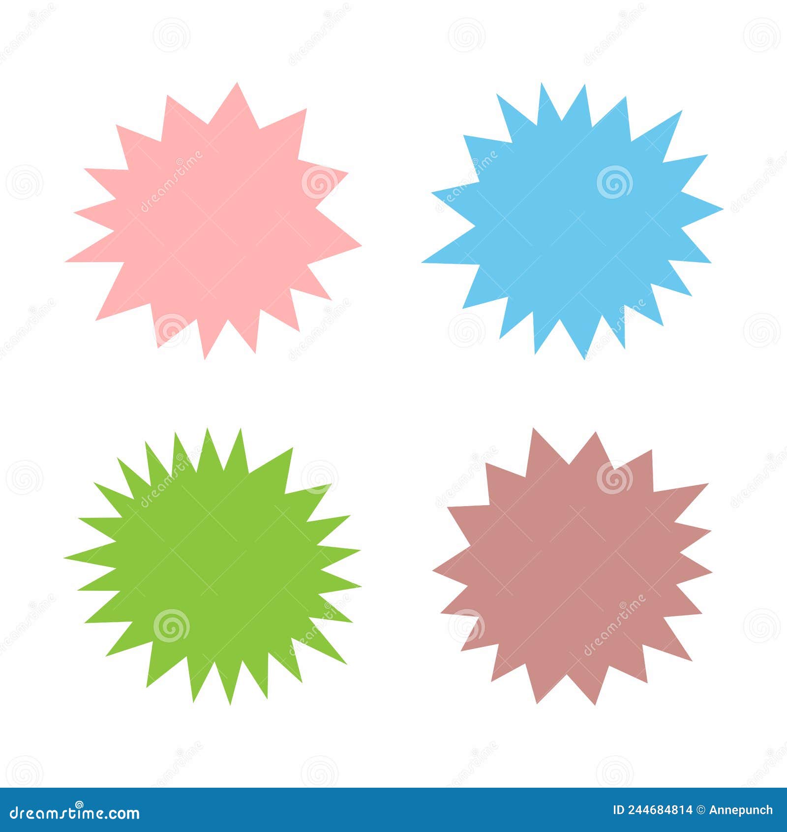 Set of isolated starburst. stock vector. Illustration of blue - 244684814