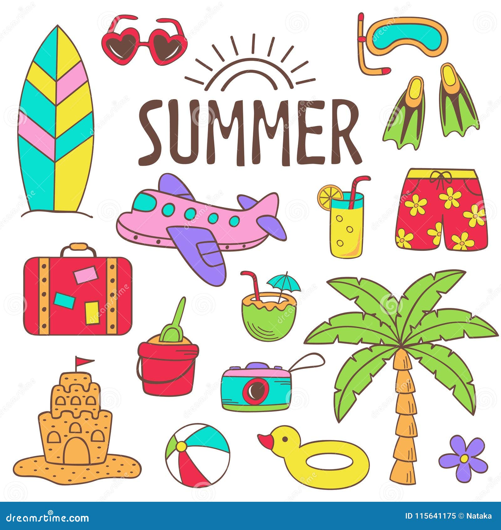 Set of Isolated Summer Icon Part 2 Stock Vector - Illustration of ...