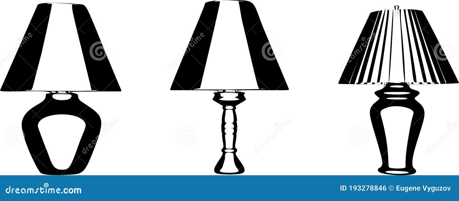 Set of Isolated Table Lamp Vector Illustration Stock Vector ...