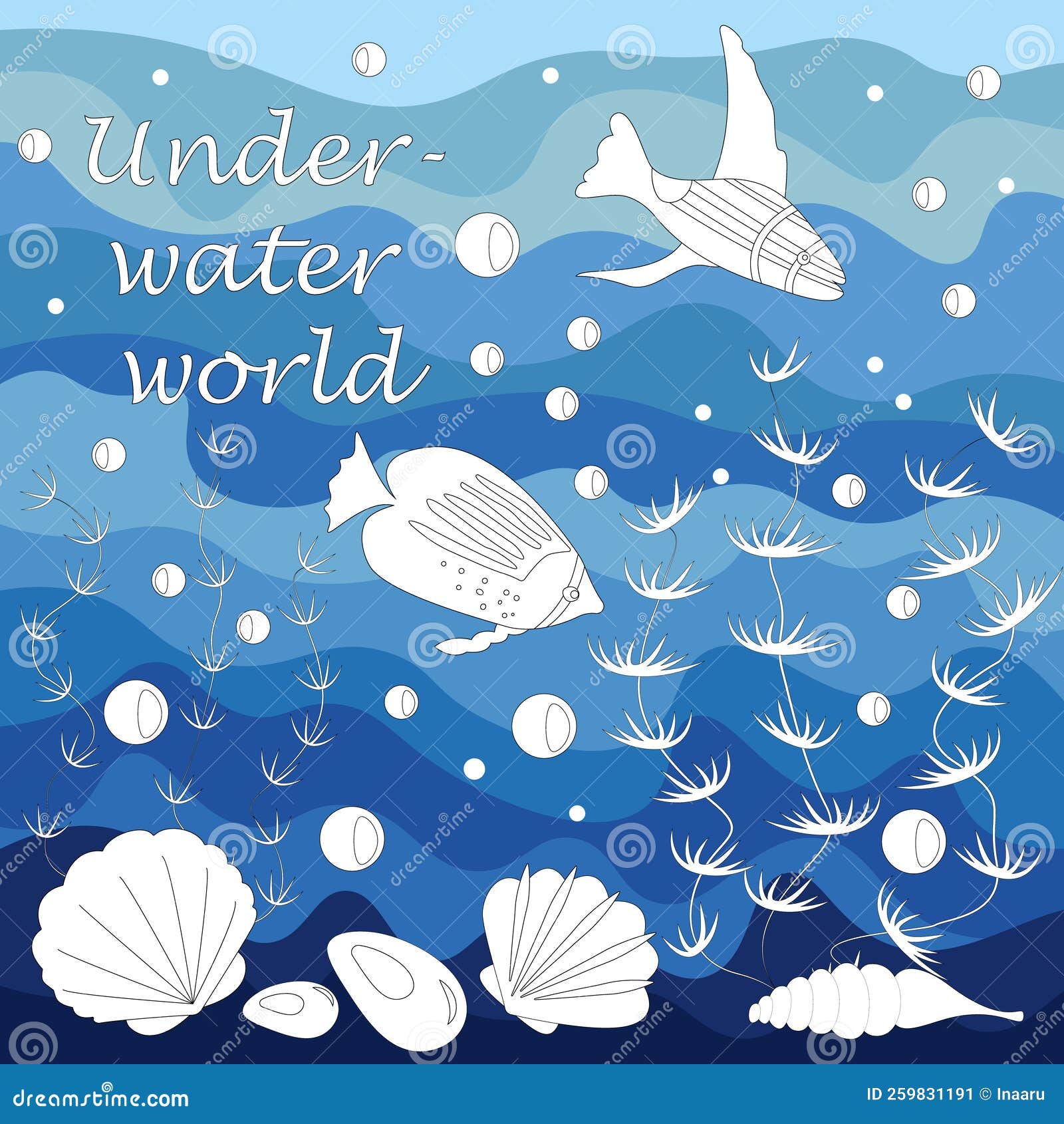 Set of Isolated Underwater Elements. Stock Vector - Illustration of ...