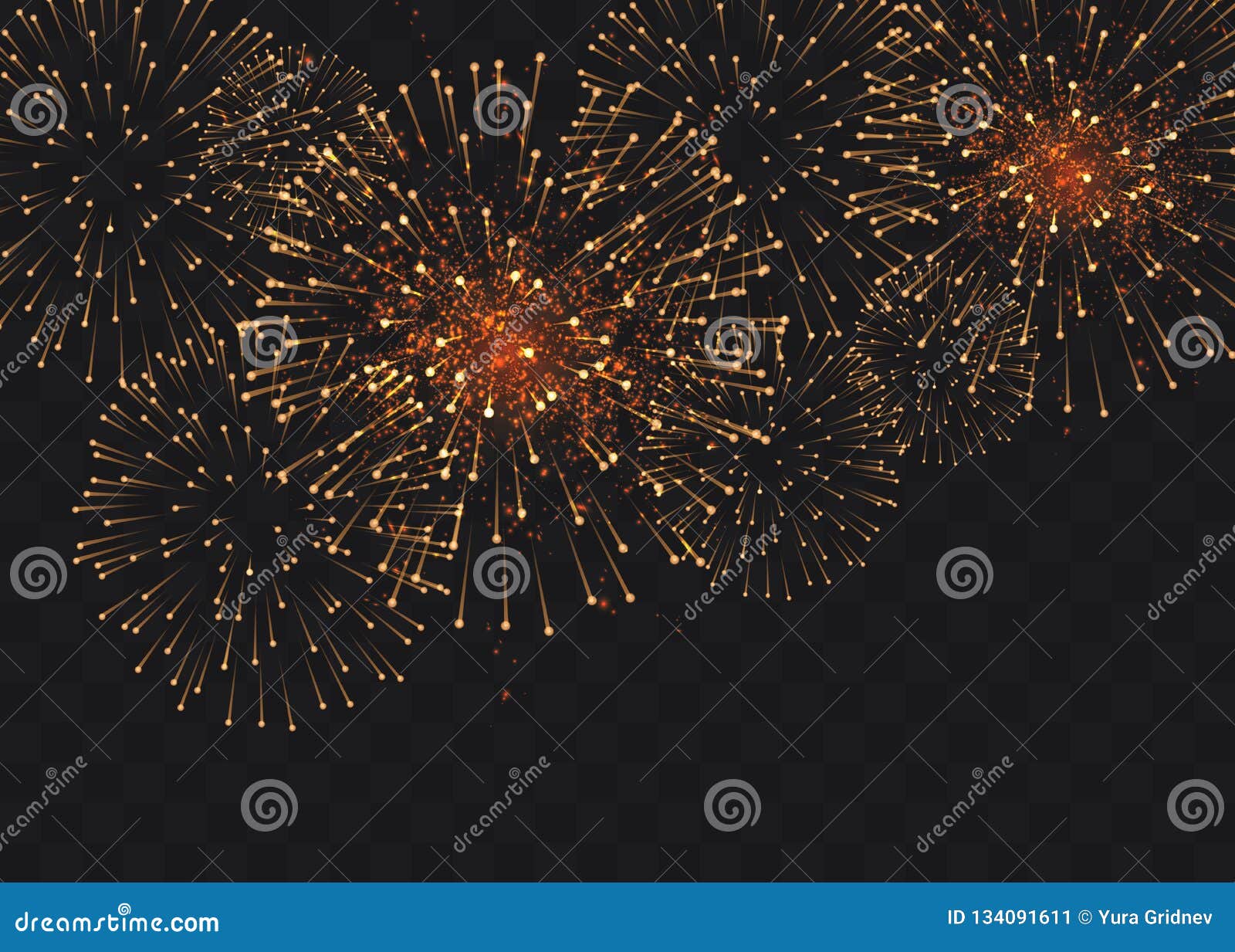 Set of Isolated Vector Fireworks on a Transparent Background Stock ...