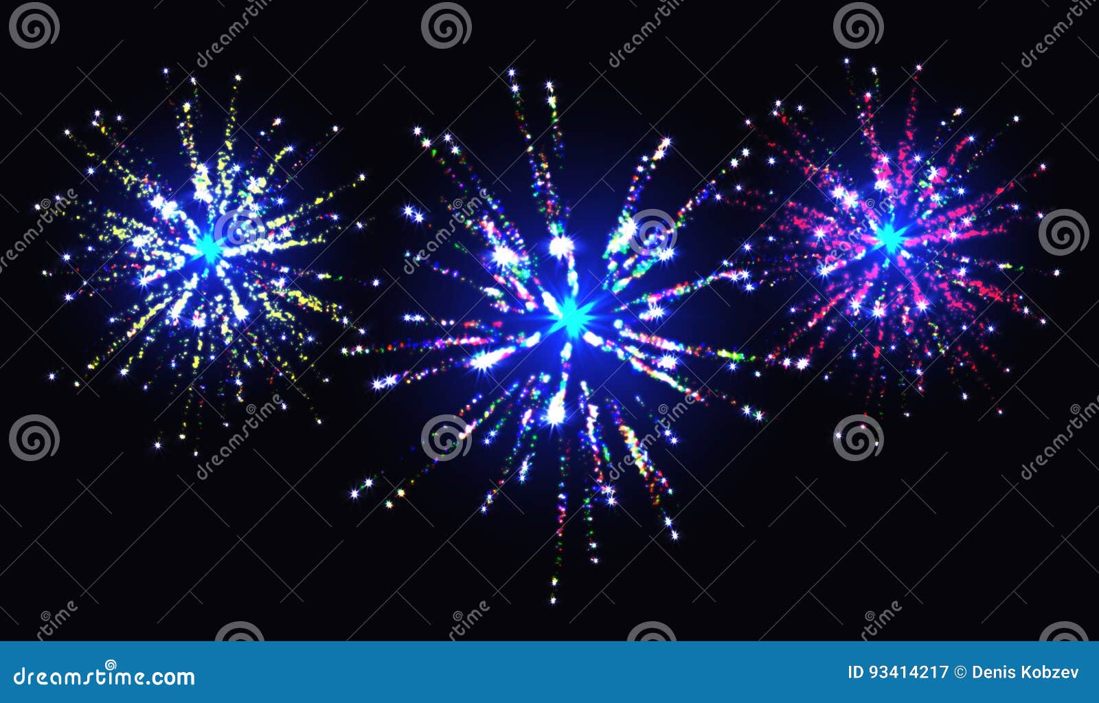 Set of Isolated Vector Fireworks on a Transparent Background. Stock ...