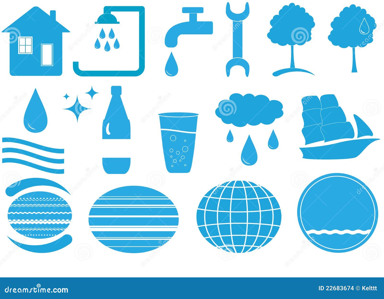 Set of Isolated Water Objects Stock Vector - Illustration of ocean ...