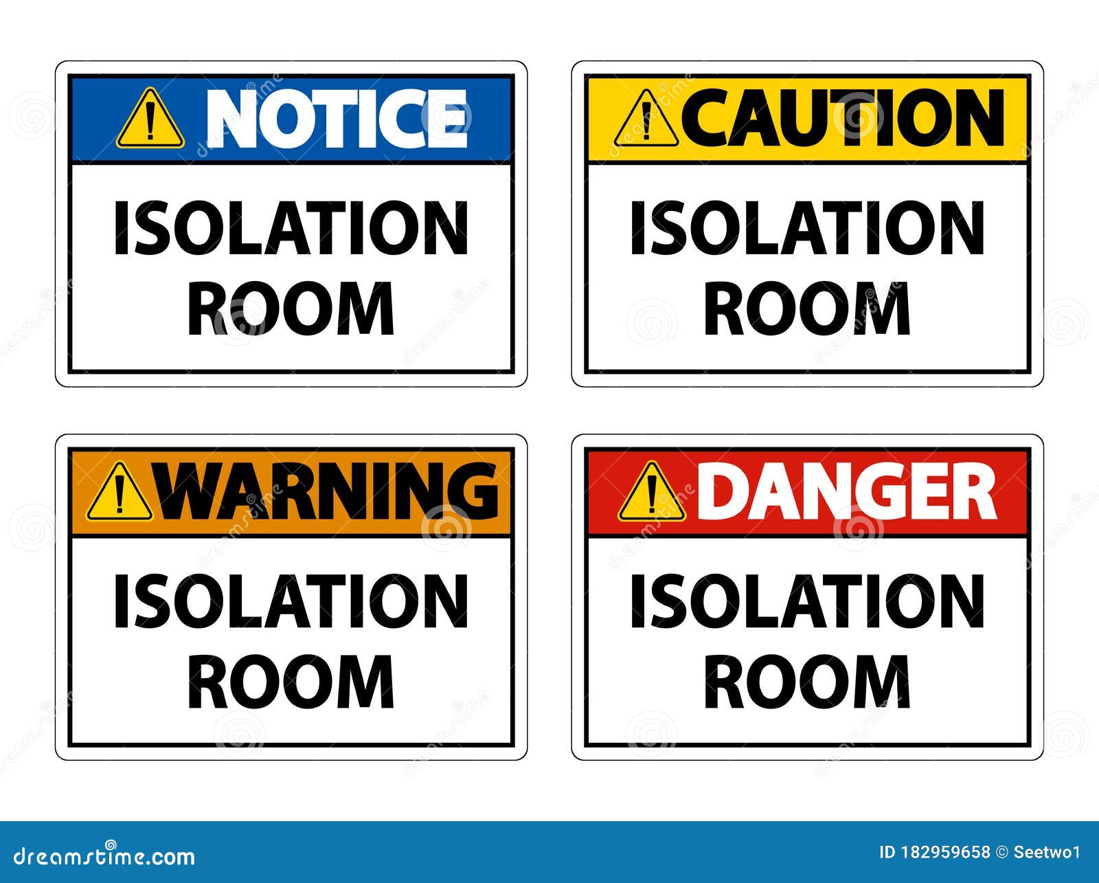 Set Isolation Room Sign Isolate on White Background,Vector Illustration ...