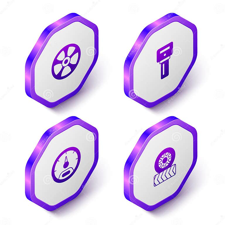 Set Isometric Alloy Wheel for Car, Car Key with Remote, Speedometer and ... Set Isometric Alloy Wheel for Car, Car Key with Remote, Speedometer and ...