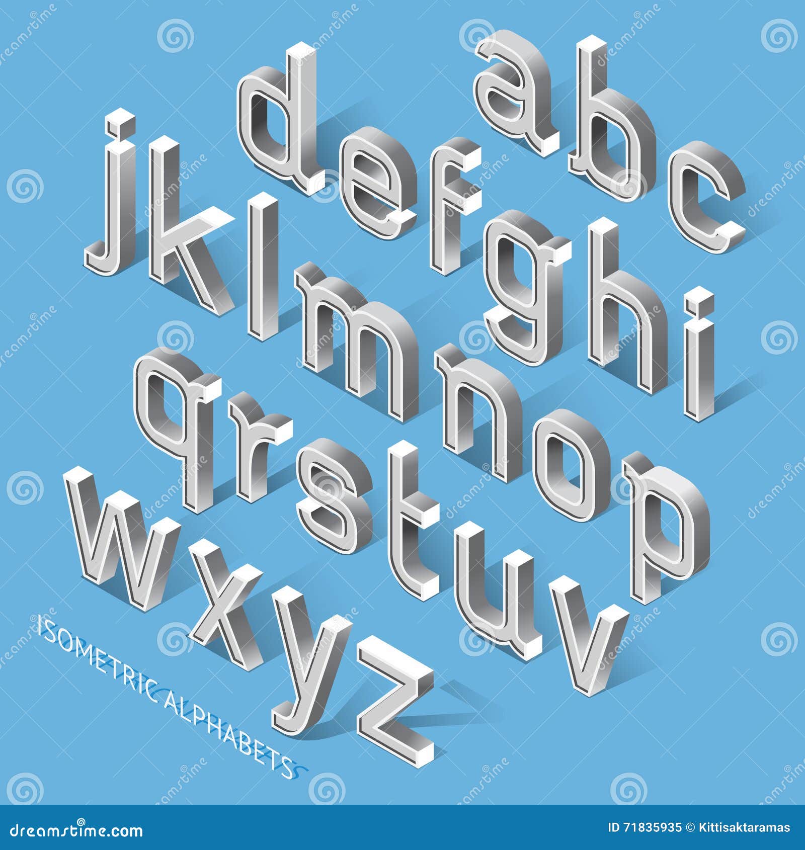 Set of Isometric Alphabets. Stock Vector - Illustration of english ...