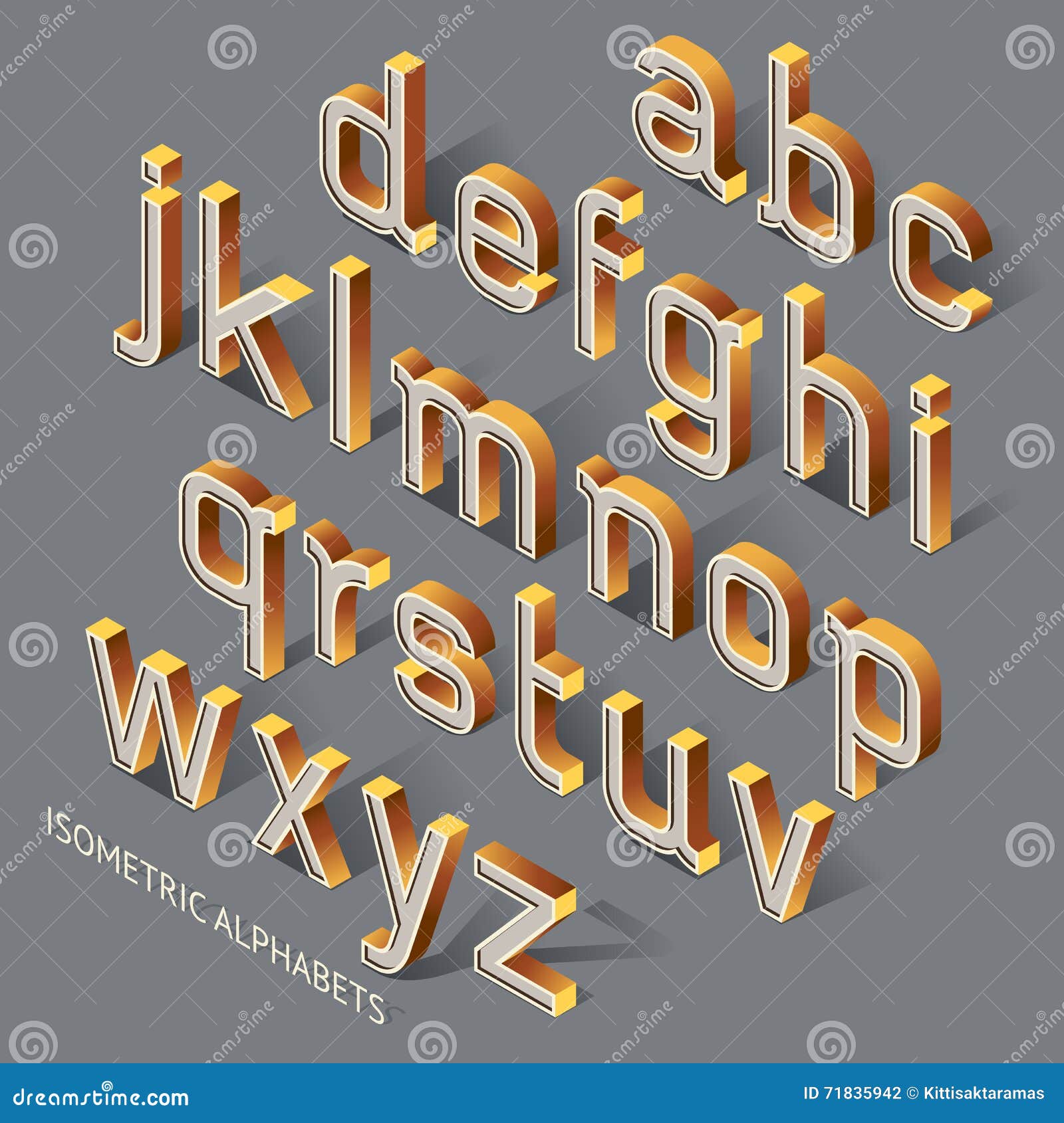 Set of Isometric Alphabets. Stock Vector - Illustration of modern ...