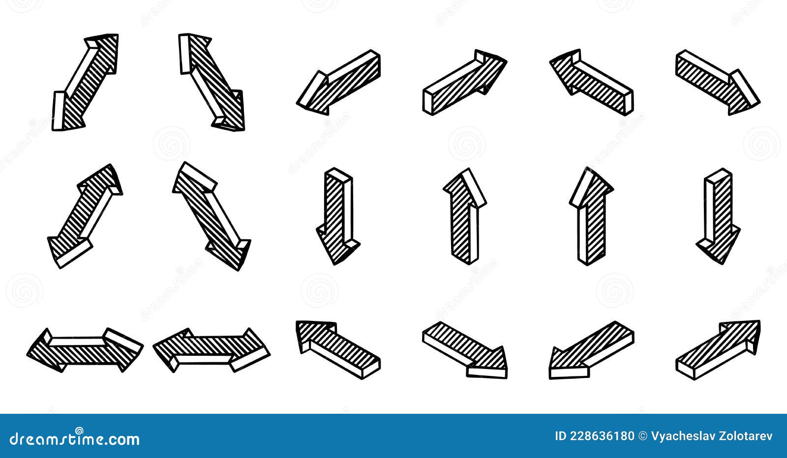 Set of isometric arrows. stock vector. Illustration of isometric ...