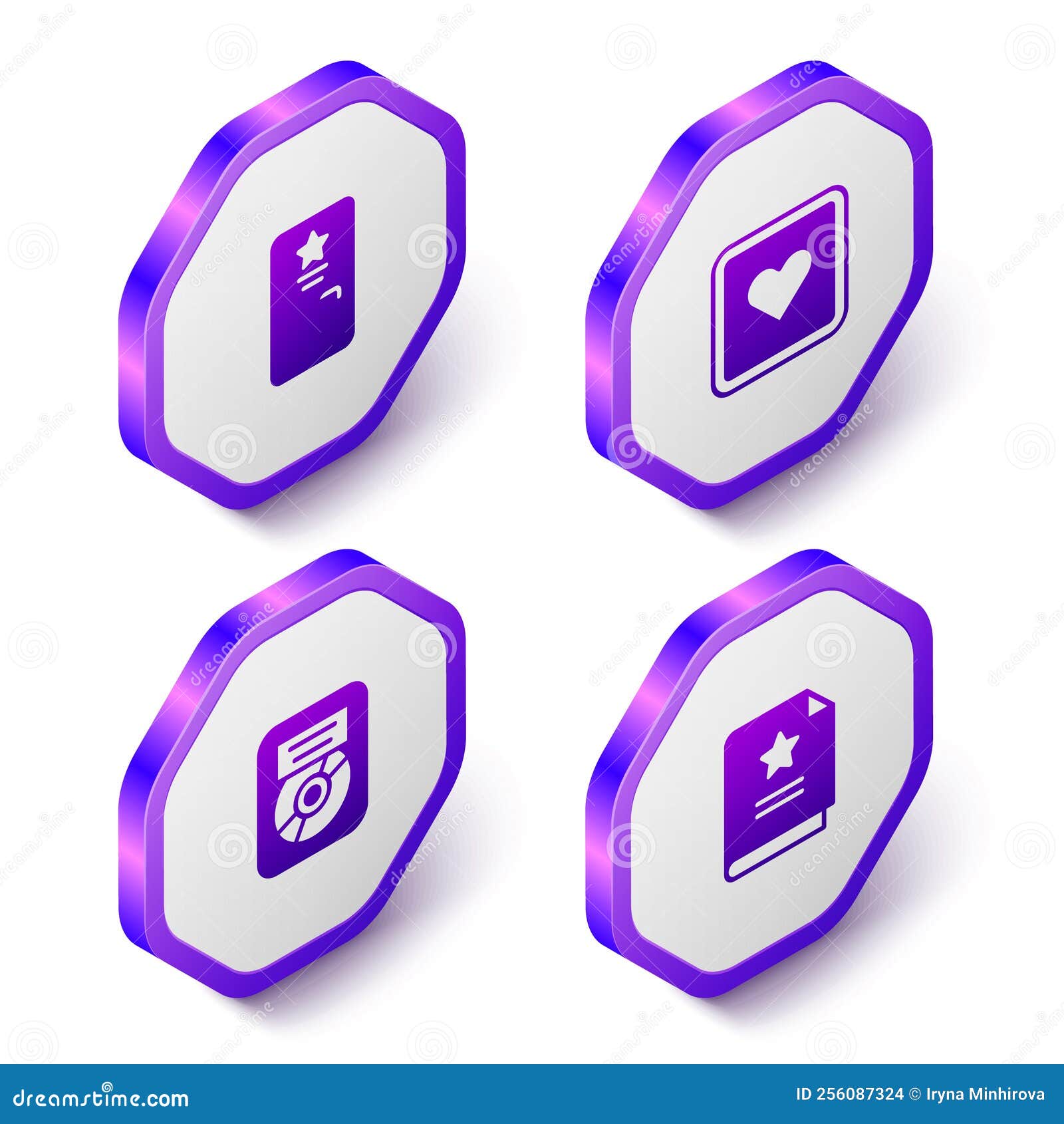 Set Isometric Backstage, Like Heart, CD Disk Award in Frame and ...