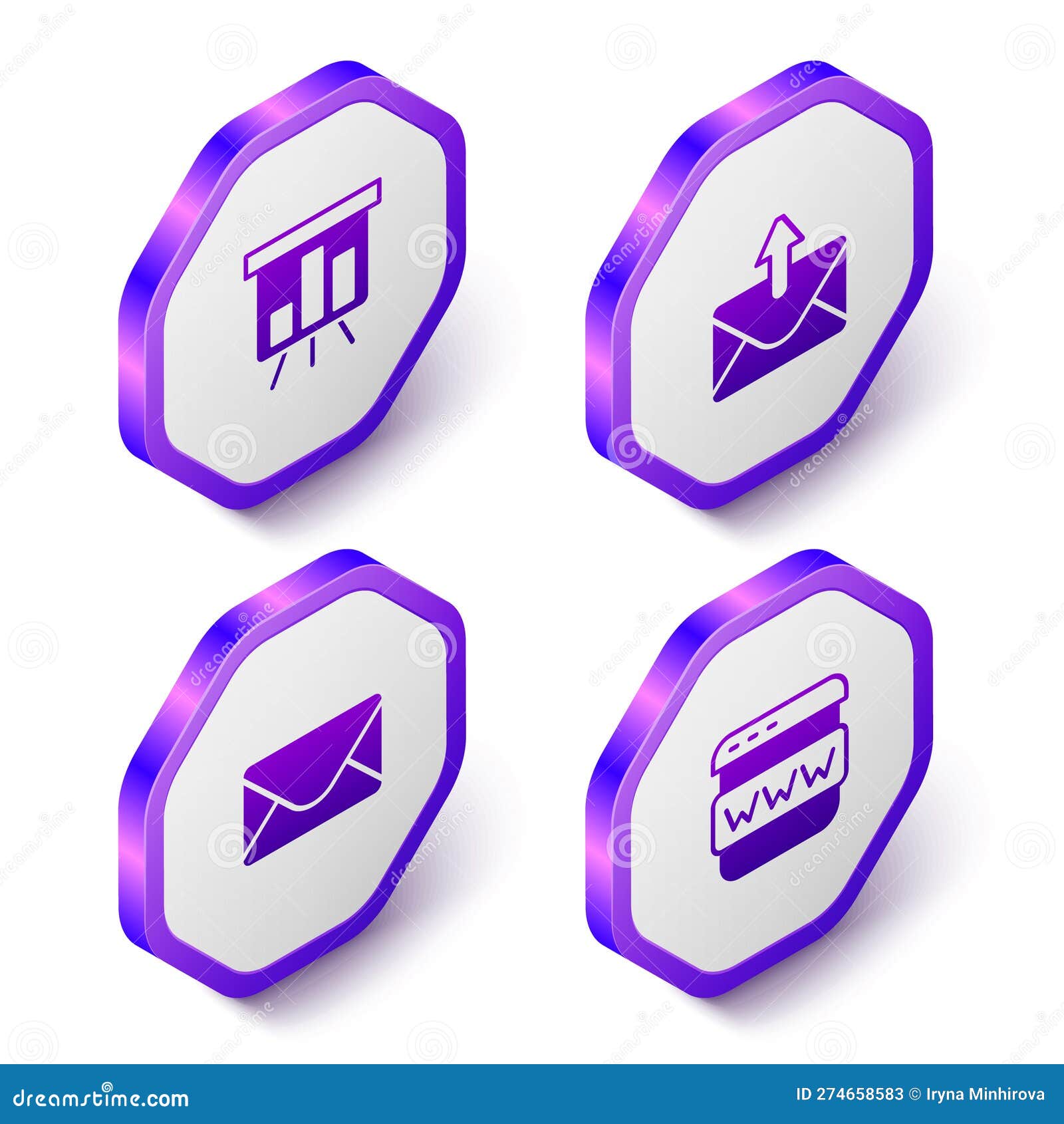 Set Isometric Board with Graph Chart, Mail and E-mail, and Browser ...