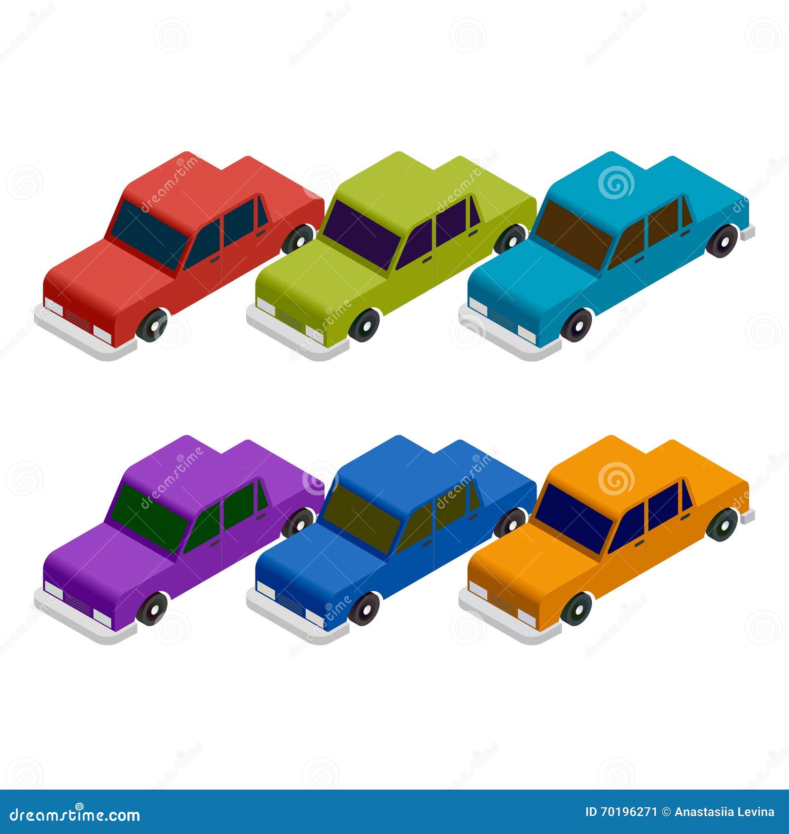 Set of isometric car stock vector. Illustration of build - 70196271
