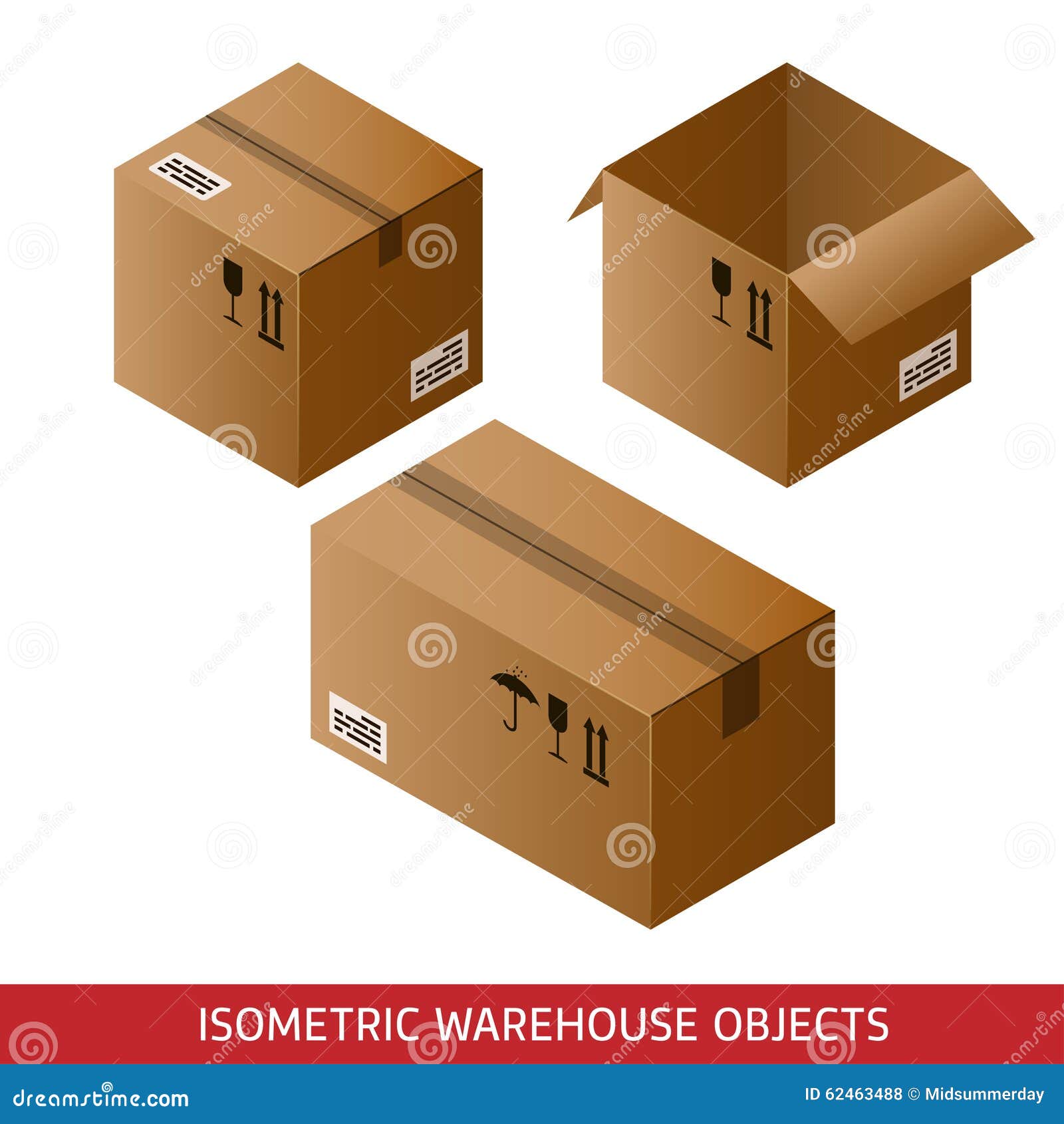 Isometric Cardboard Boxes Vector Illustration | CartoonDealer.com #82331748