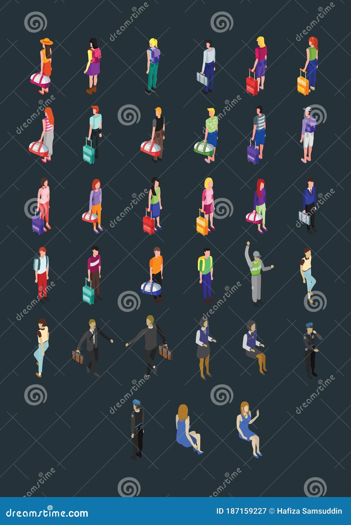 Set of Isometric Characters. Vector Illustration Decorative Design ...