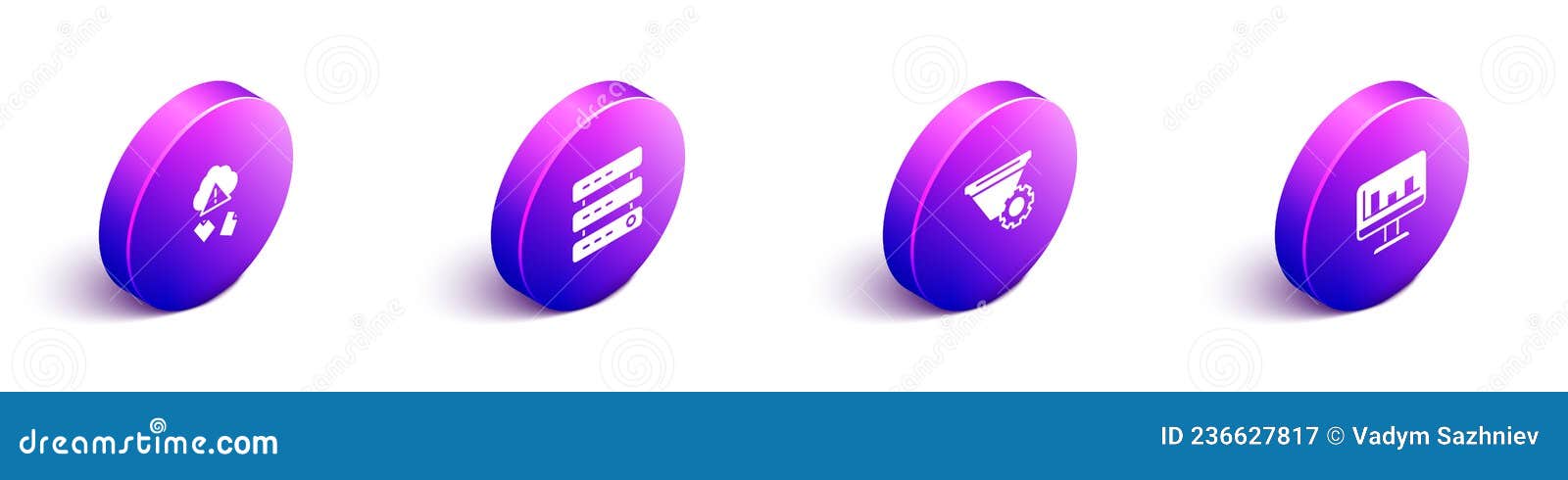 Set Isometric Cloud Hacking Server Data Web Hosting Filter Setting
