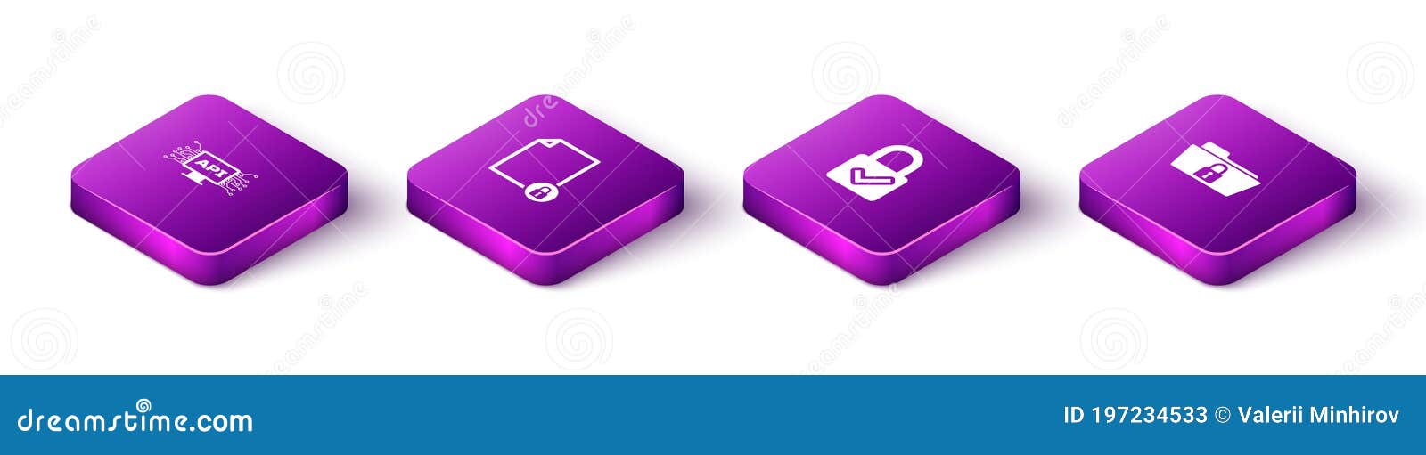 Set Isometric Computer Api Interface, Document And Lock, Lock Check ... Set Isometric Computer Api Interface, Document And Lock, Lock Check ...