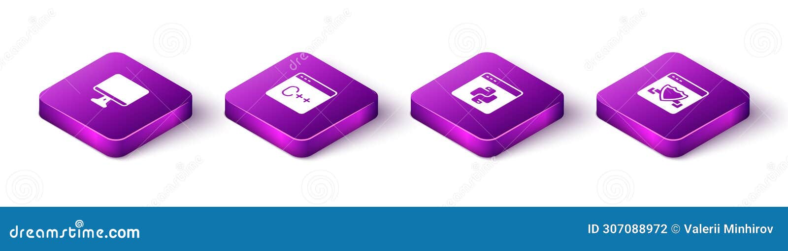 Set Isometric Computer Monitor Screen, Software, Python Programming ... Set Isometric Computer Monitor Screen, Software, Python Programming ...