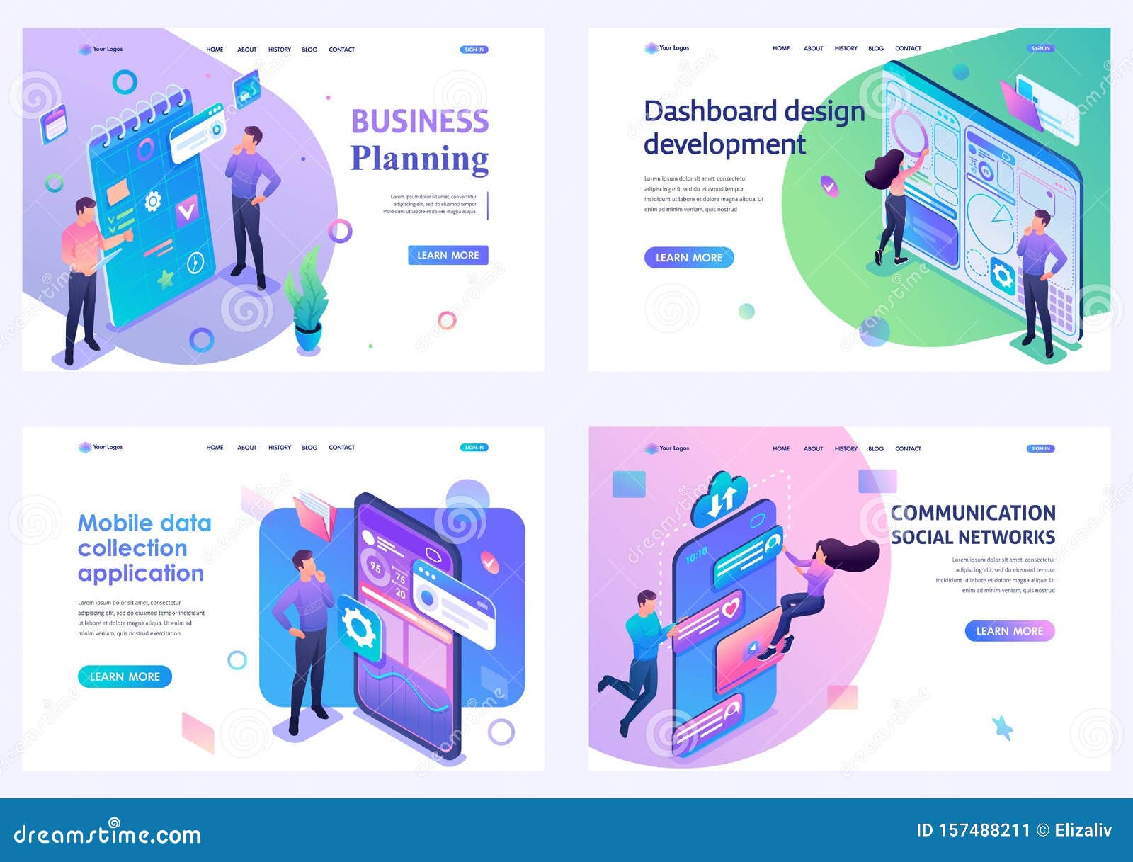 Set of Isometric Concepts.business Planning, Create Dashboard, Mobile ... Set of Isometric Concepts.business Planning, Create Dashboard, Mobile ...