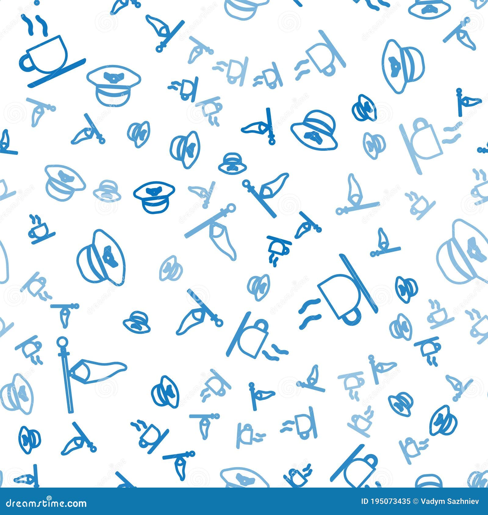 Set Isometric Cone Meteorology Windsock Wind Vane, Coffee Cup and Pilot ...