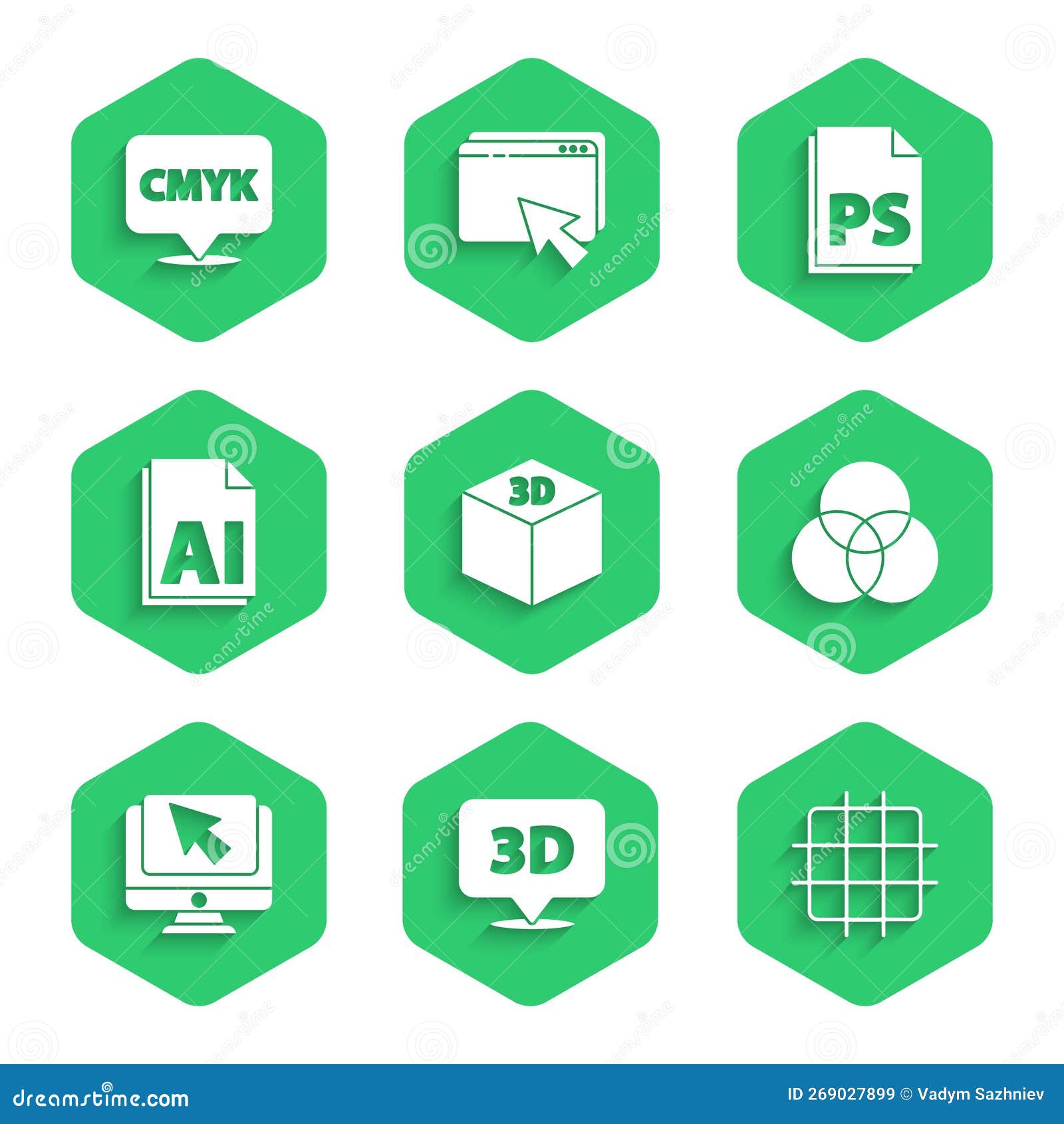 Set Isometric Cube, Speech Bubble with Text 3D, Grid Graph Paper, RGB ...