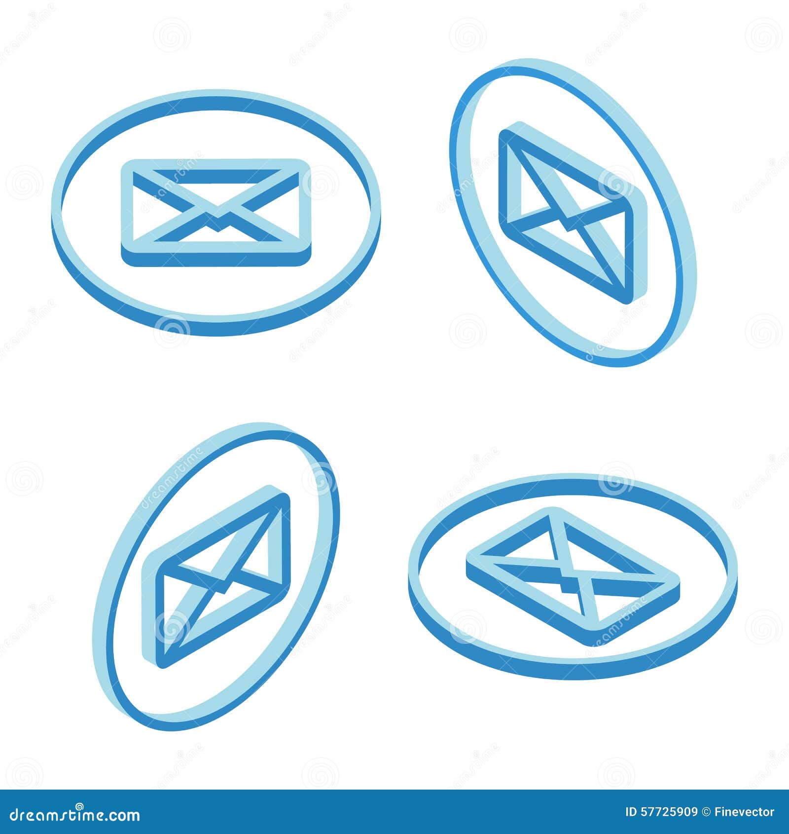 Set of Isometric Email Icons. Stock Vector - Illustration of interface ...